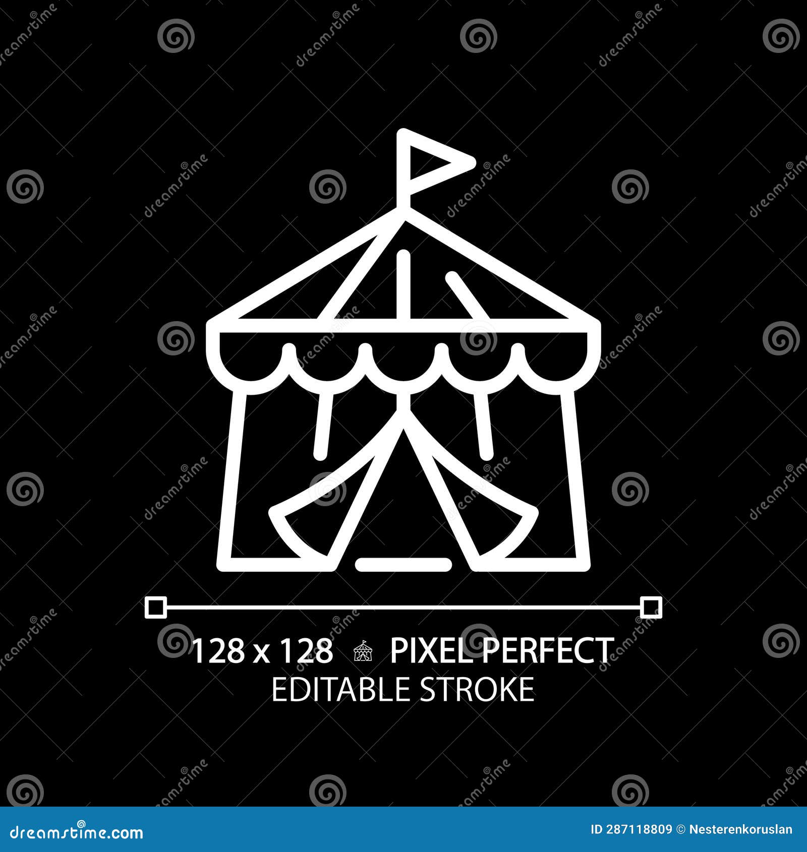 2D Editable Thin Line Circus Tent Icon Stock Illustration ... 2D Editable Thin Line Circus Tent Icon Stock Illustration ...