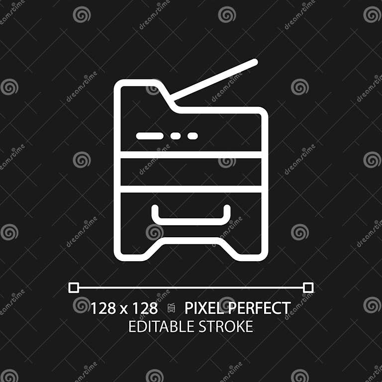 2D Customizable Copier Thin Linear White Icon Stock Vector ...