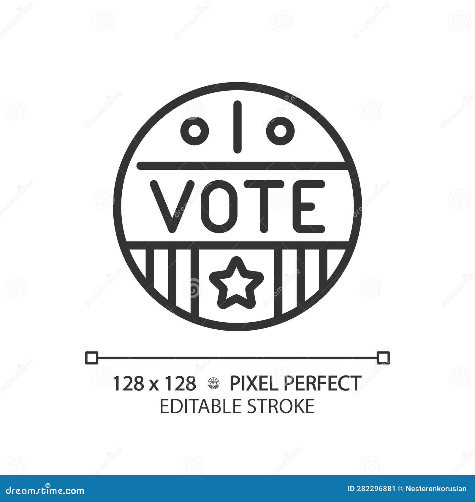 Editable Pixel Perfect Voting Thin Line Icon Stock Vector ...