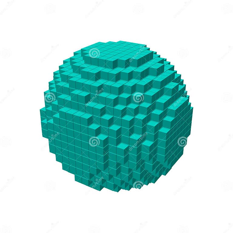 3d Pixel Sphere.Vector Illustration. Stock Vector - Illustration of ...