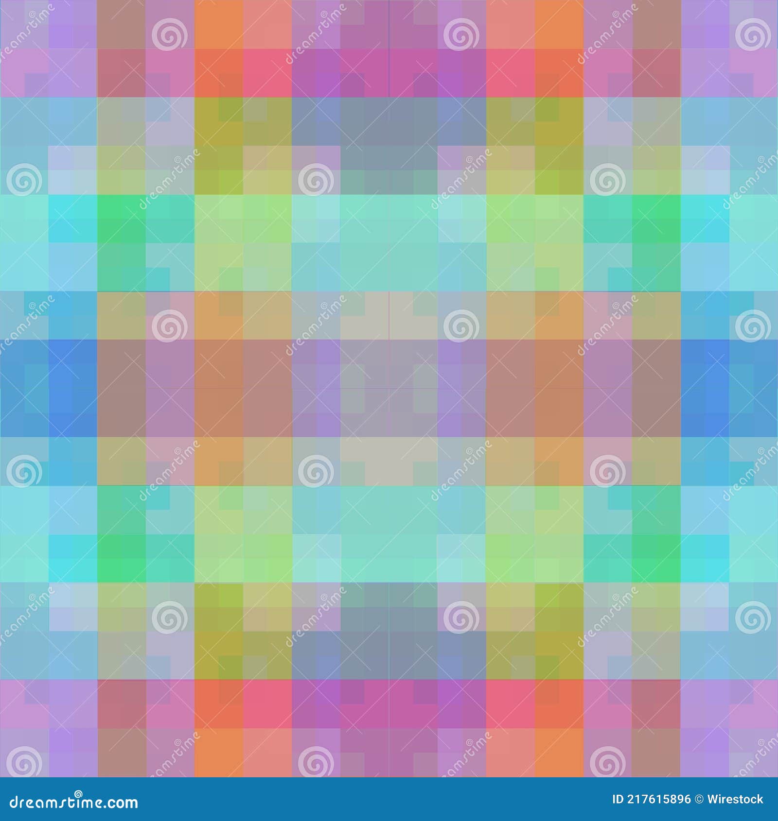 2D Pixelated Artwork of Rainbow-colored Square Patterns Stock ...