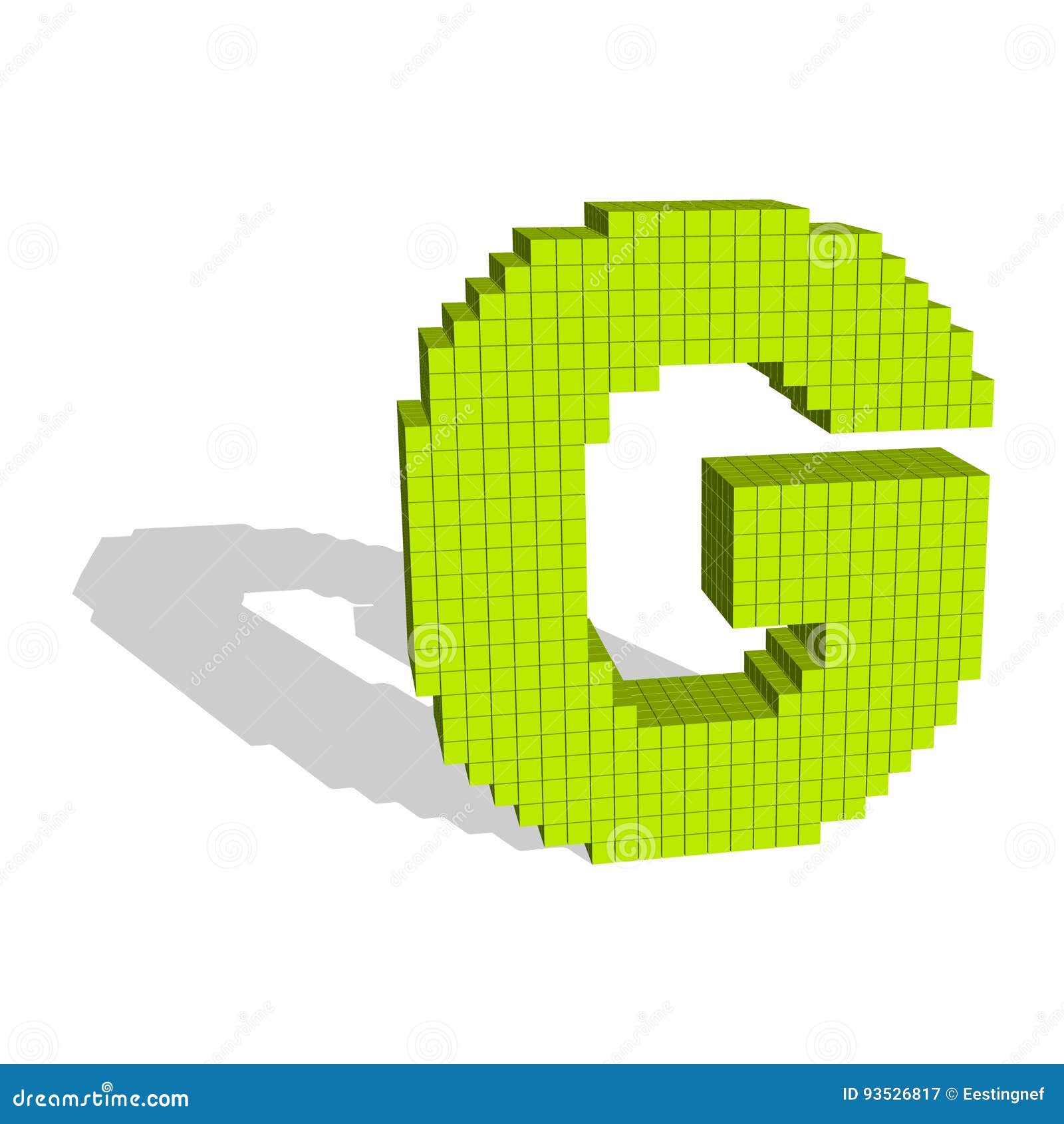 3d Pixelated Capital Letter G 3d Vector Illustration Stock ...