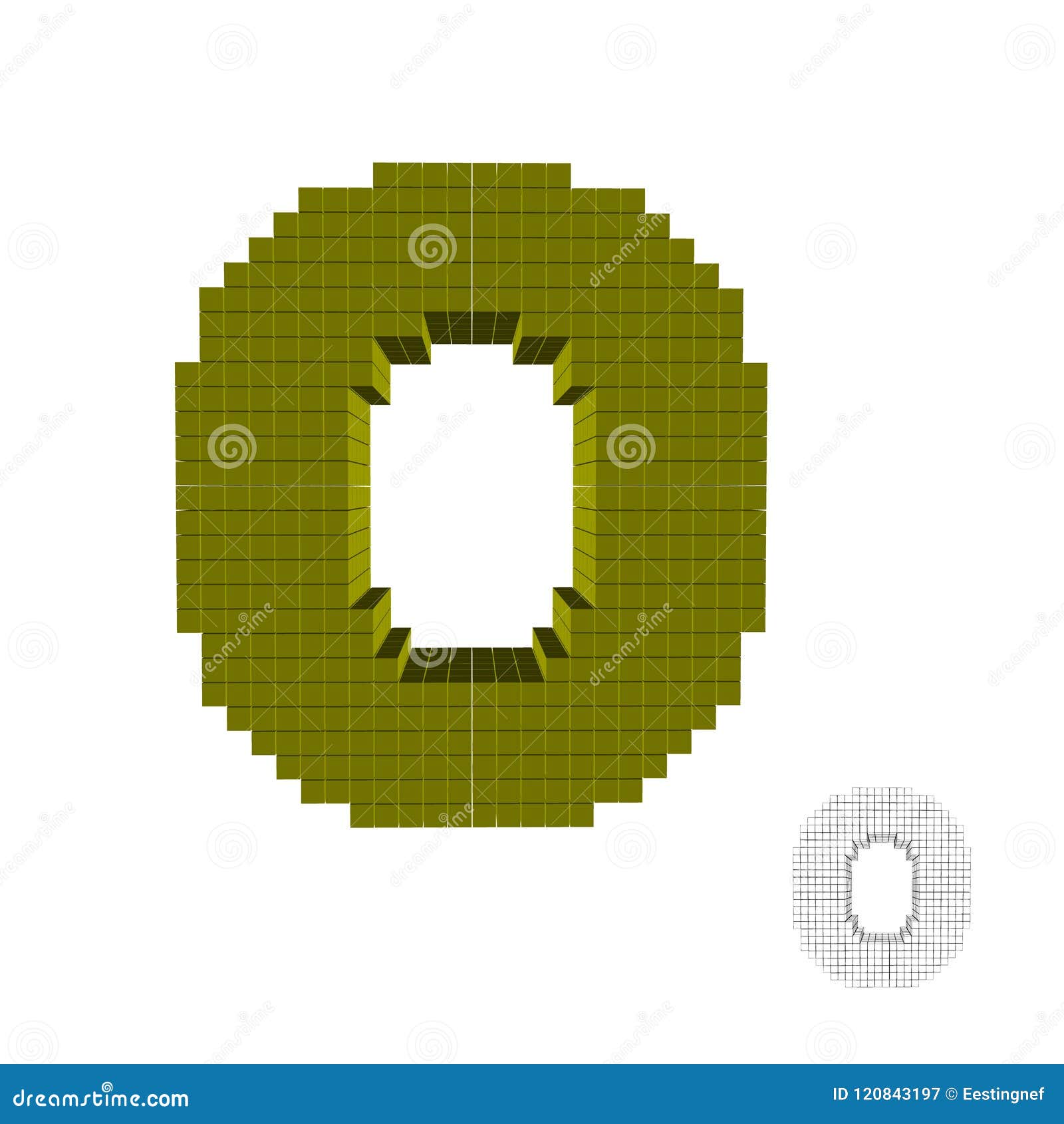 3d Pixelated Capital Letter O. Vector Illustration. Stock Vector ...