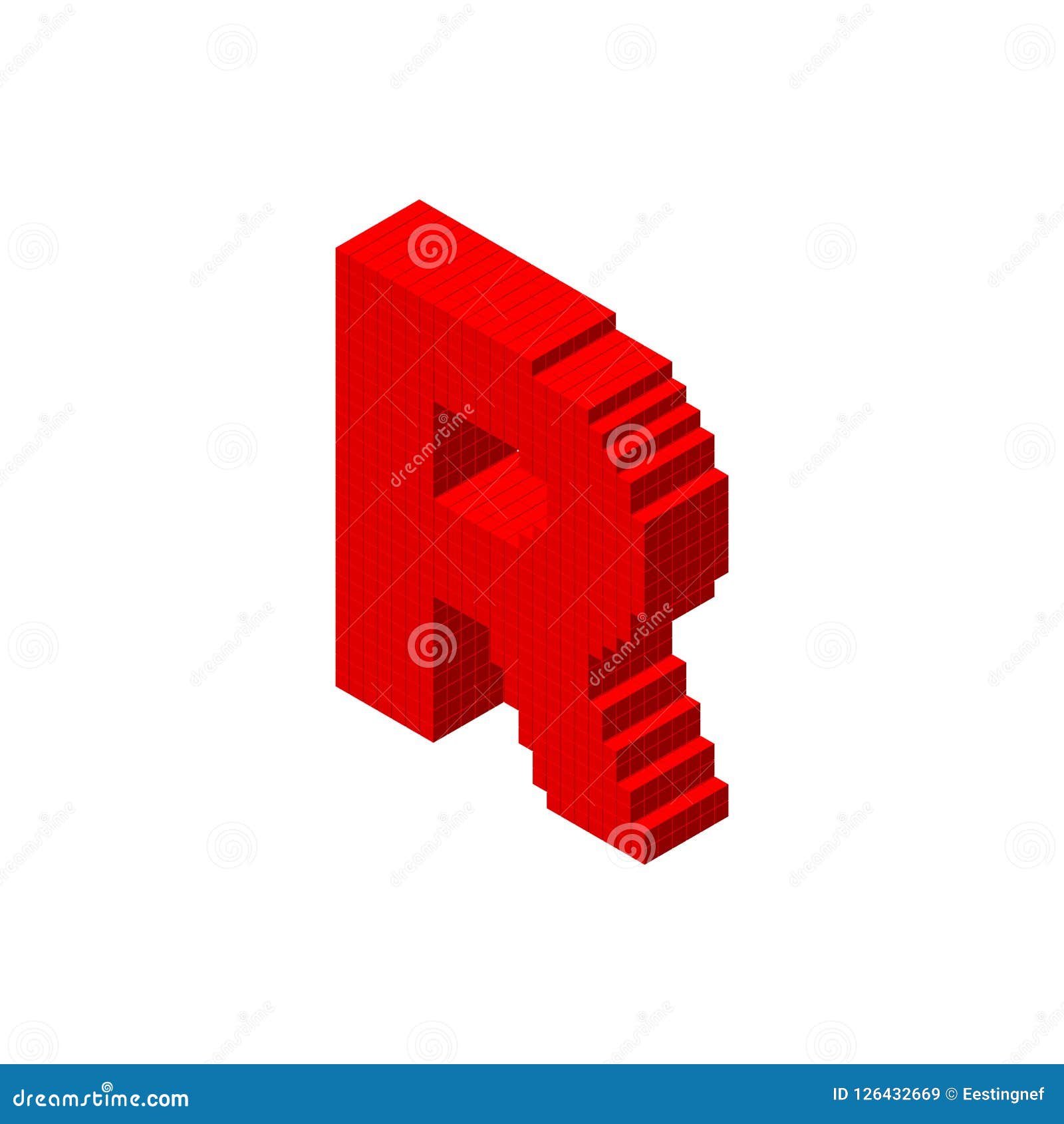 3d Pixelated Capital Letter R. Vector Illustration. Stock Vector ...
