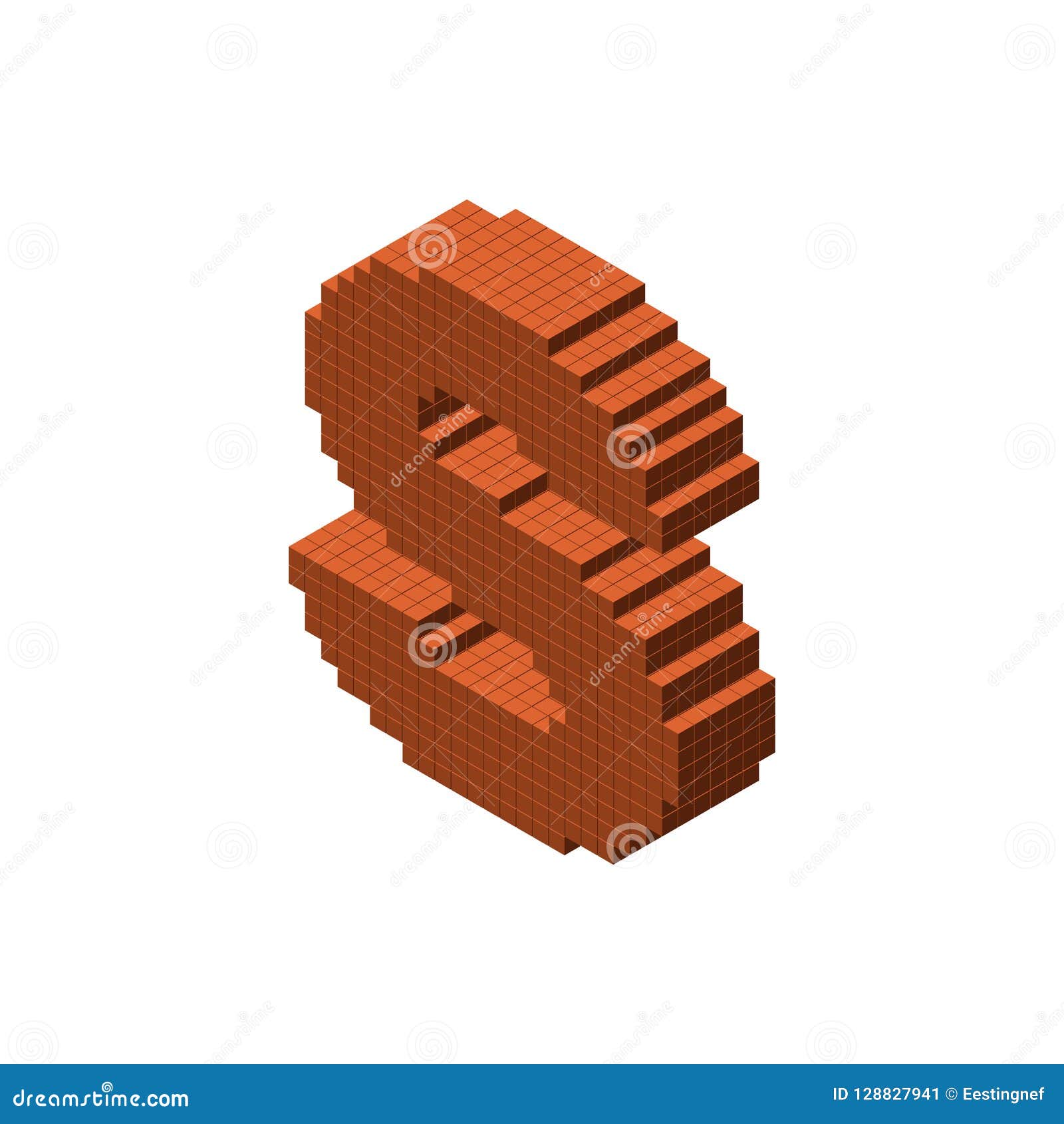 3d Pixelated Capital Letter S. Vector Illustration. Stock Vector ...