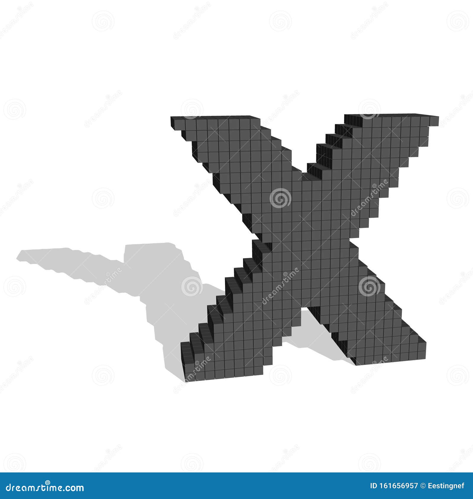 3d Pixelated Capital Letter X. Vector Illustration Stock Vector ...