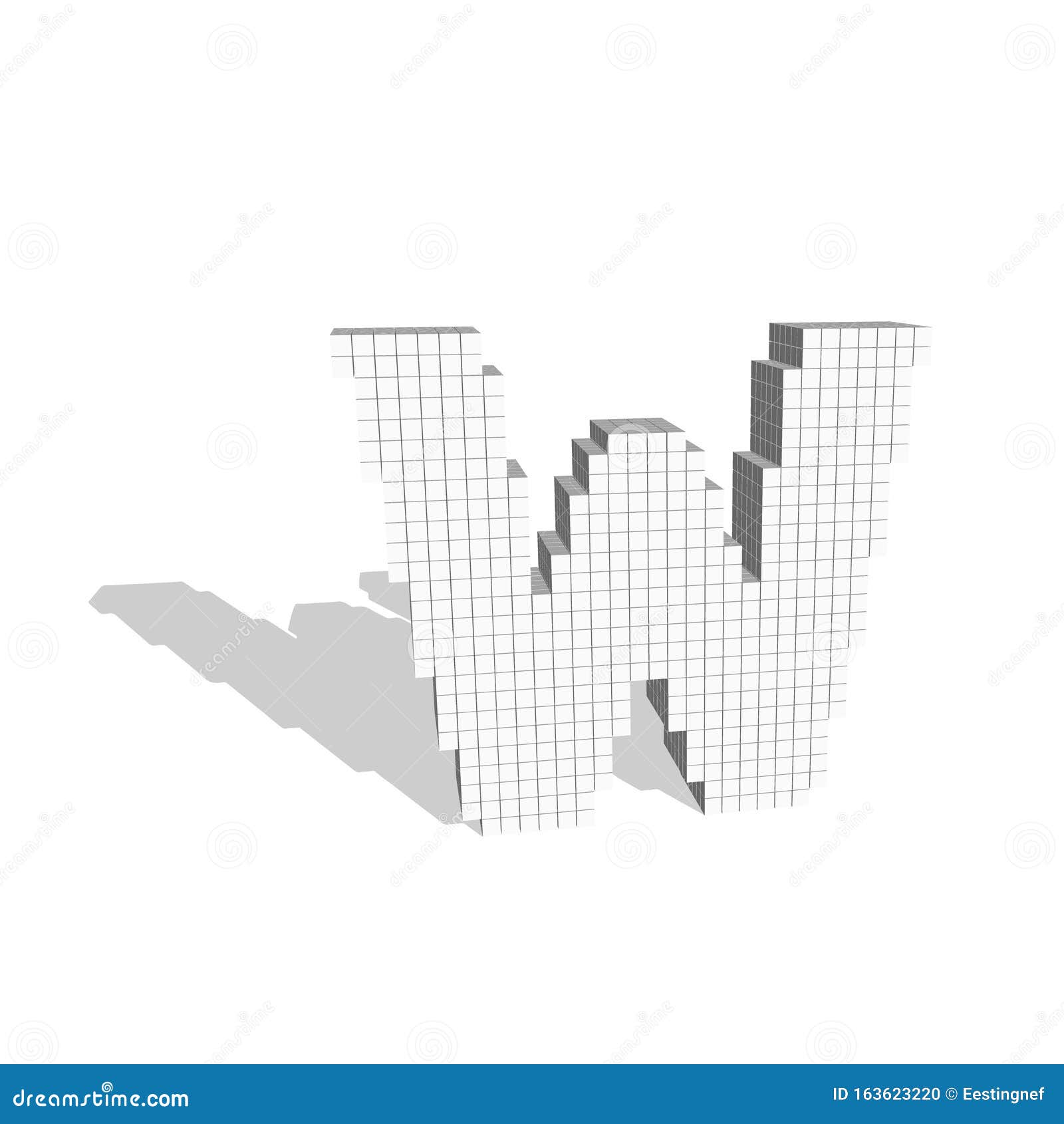 3d Pixelated Capital Letter W. Vector Illustration Stock Vector ...
