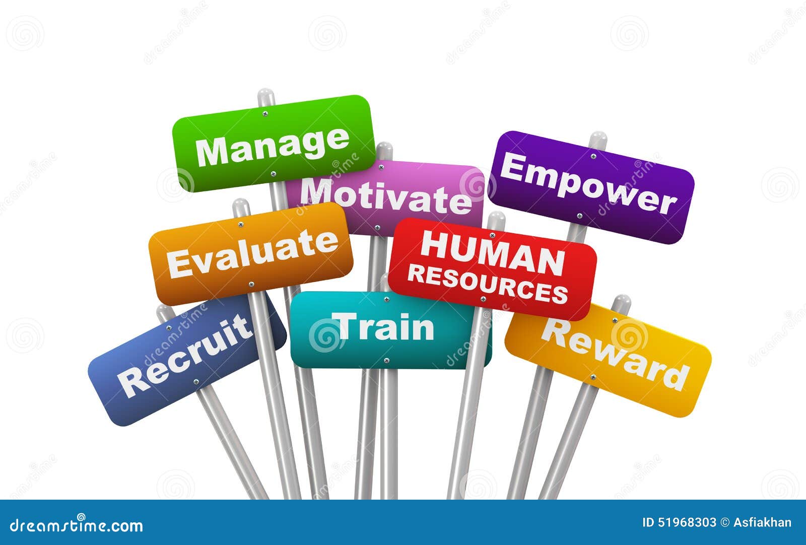 3d Placard Concept of Human Resources Stock Illustration - Illustration ...