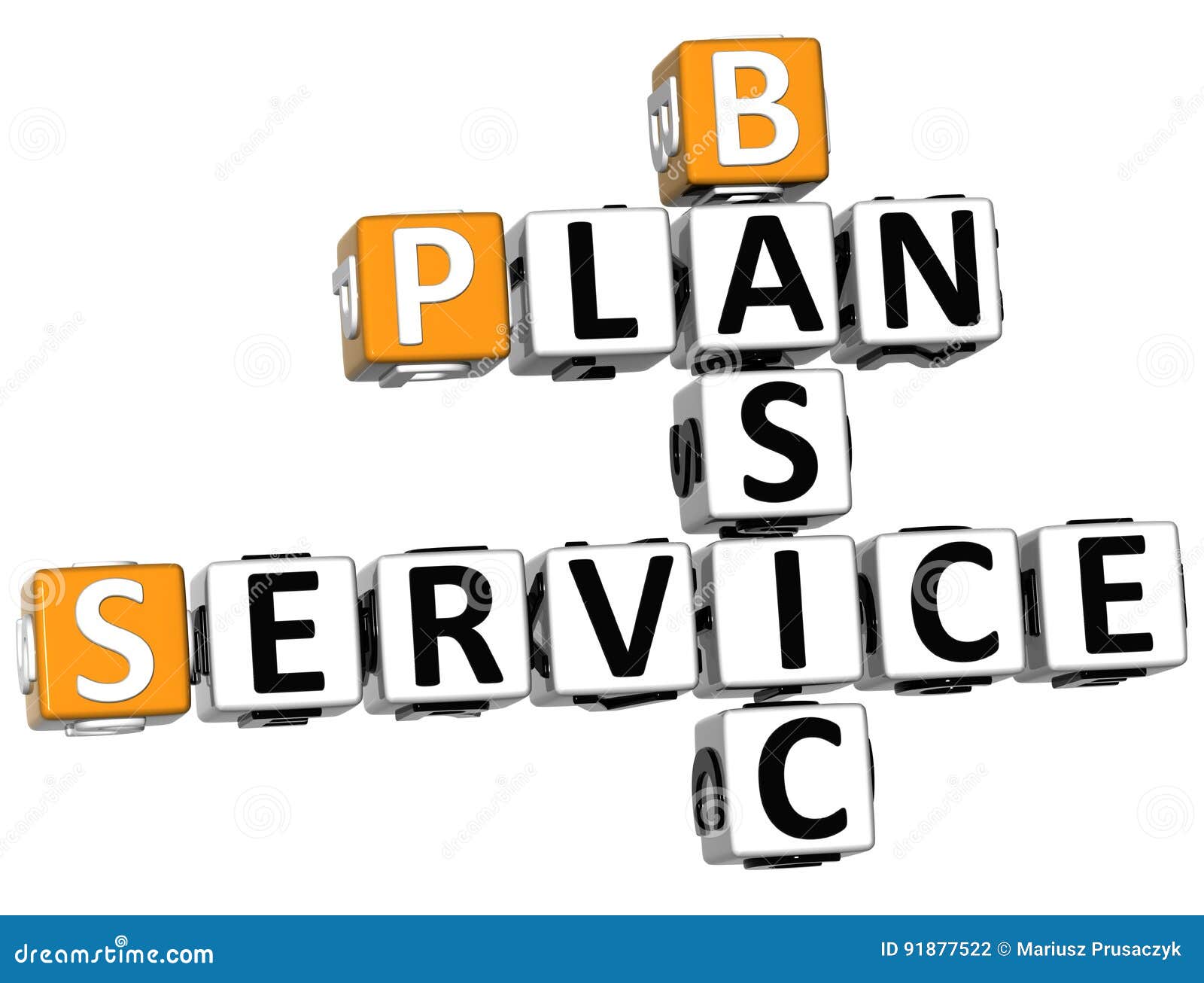 3D Plan Basic Service Crossword Stock Illustration - Illustration of ...
