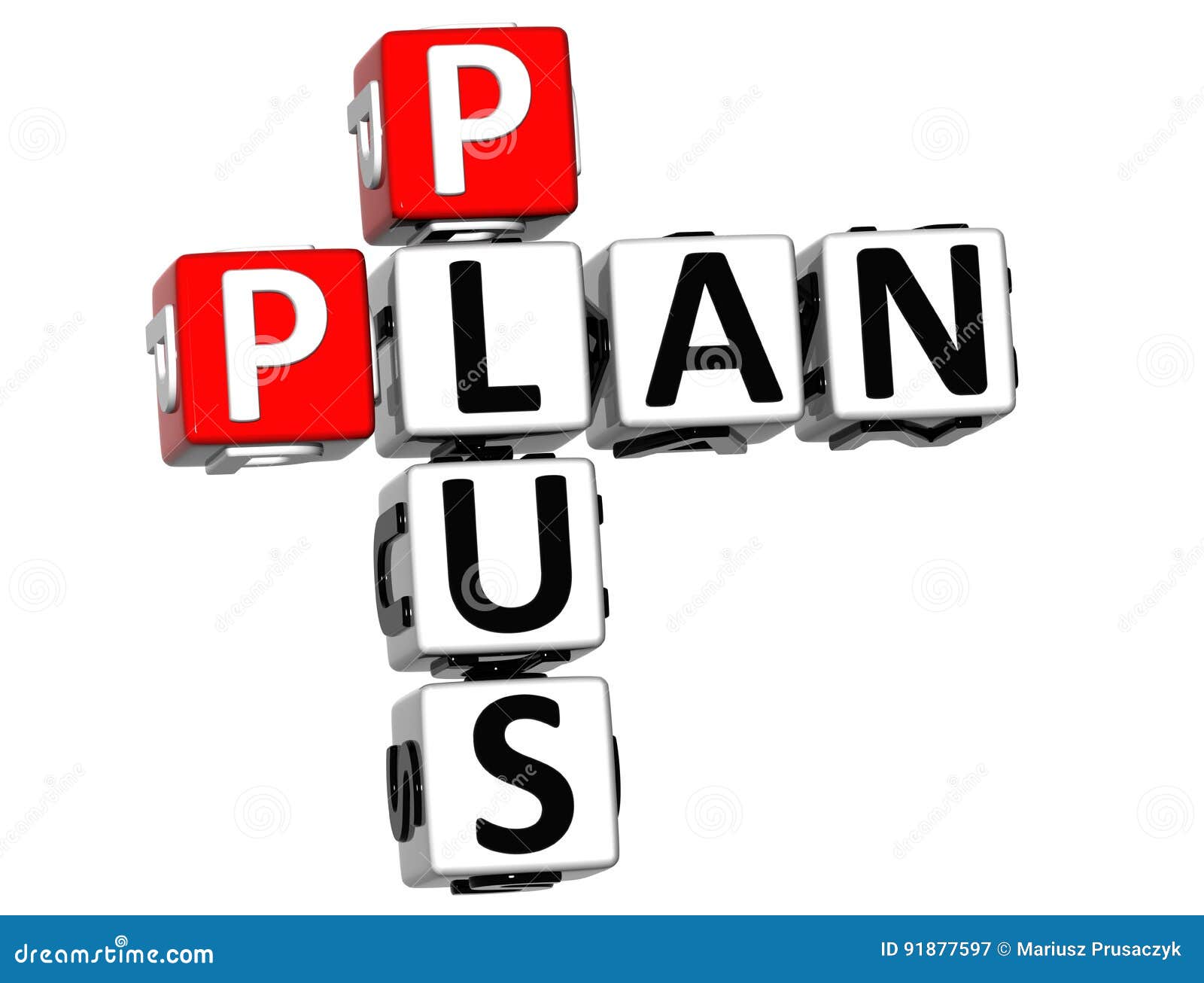3D Plan Plus Kruiswoordraadsel Stock Illustratie - Illustration of ...