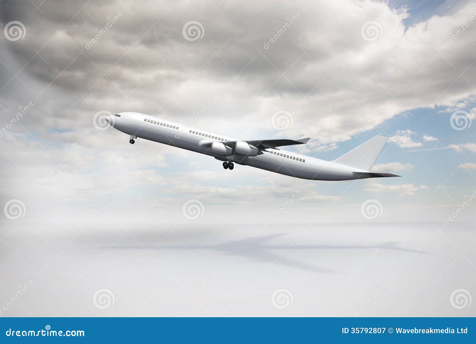 3D plane taking off stock illustration. Illustration of airplane - 35792807