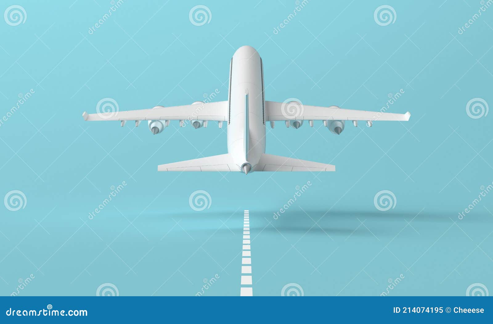 3d Plane Taking Off from the Landing Strip. 3d Rendering Stock ...