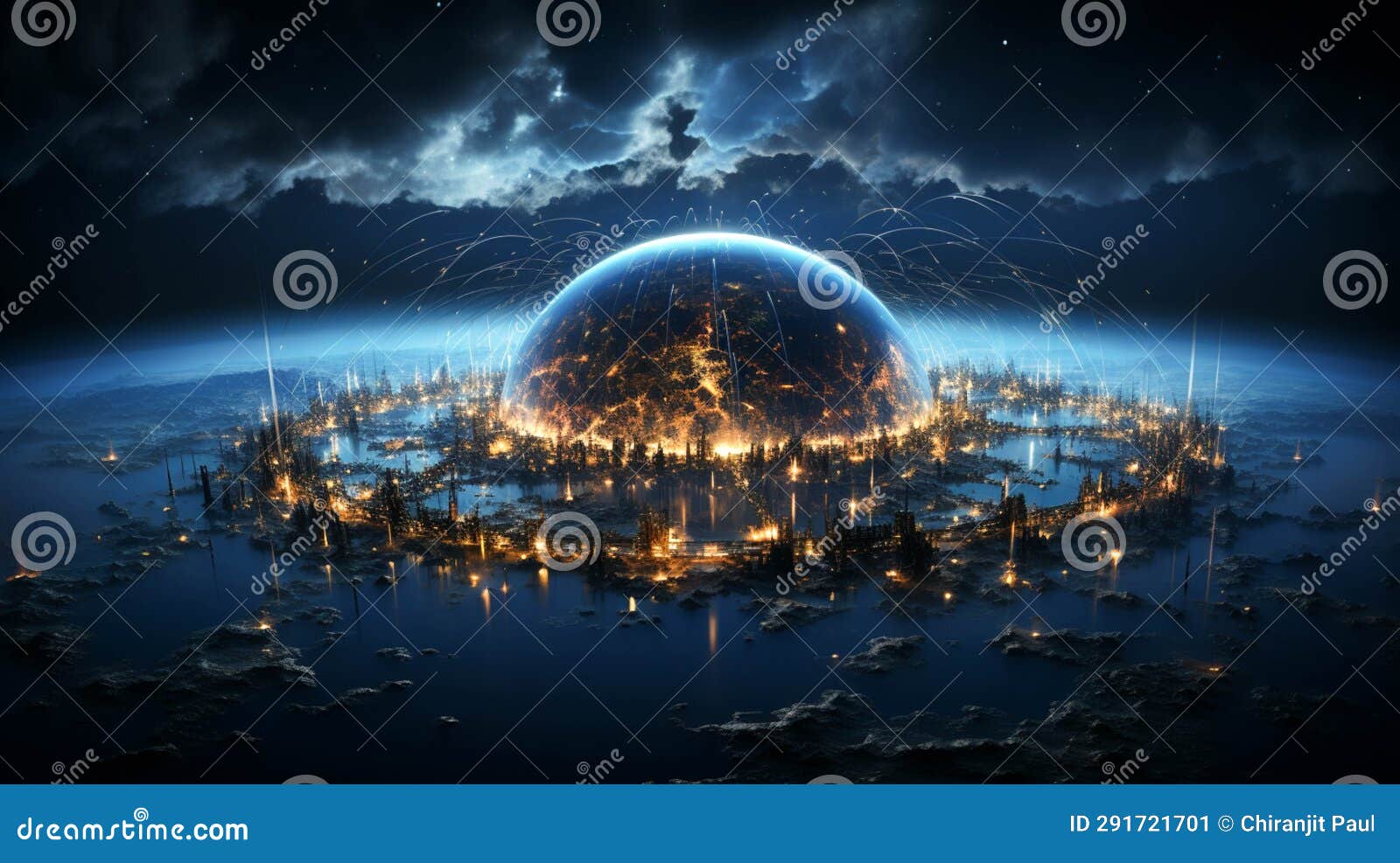 3D Planet Earth Broadband Internet System Stock Illustration ...