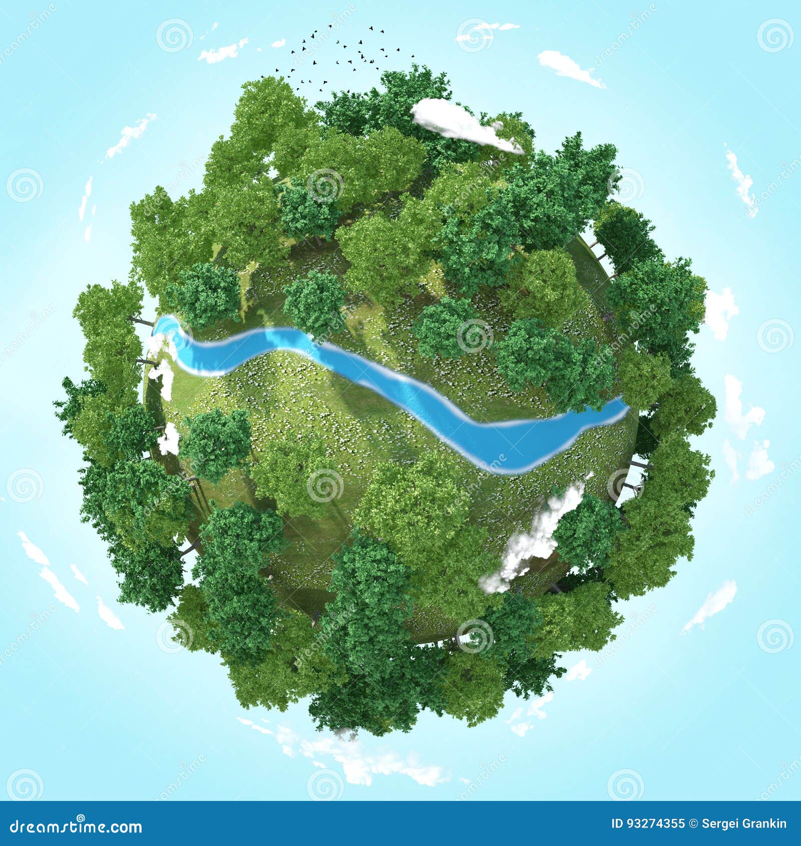 3D Planet River stock illustration. Illustration of global - 93274355