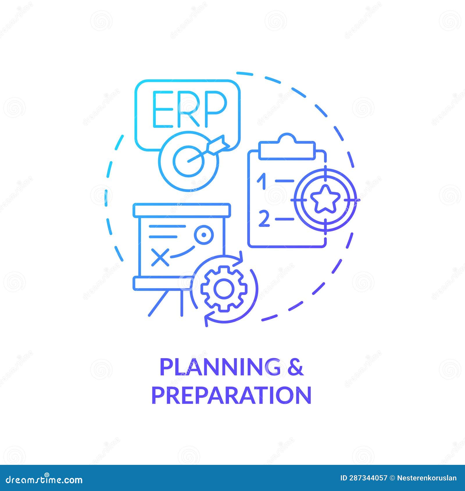 2D Planning and Preparation Line Icon Concept Stock Vector ...