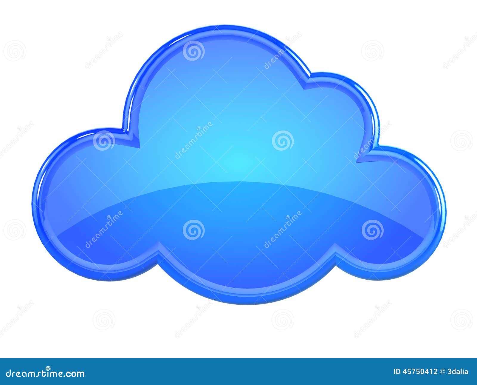 3d Plastic blue cloud stock illustration. Illustration of online - 45750412