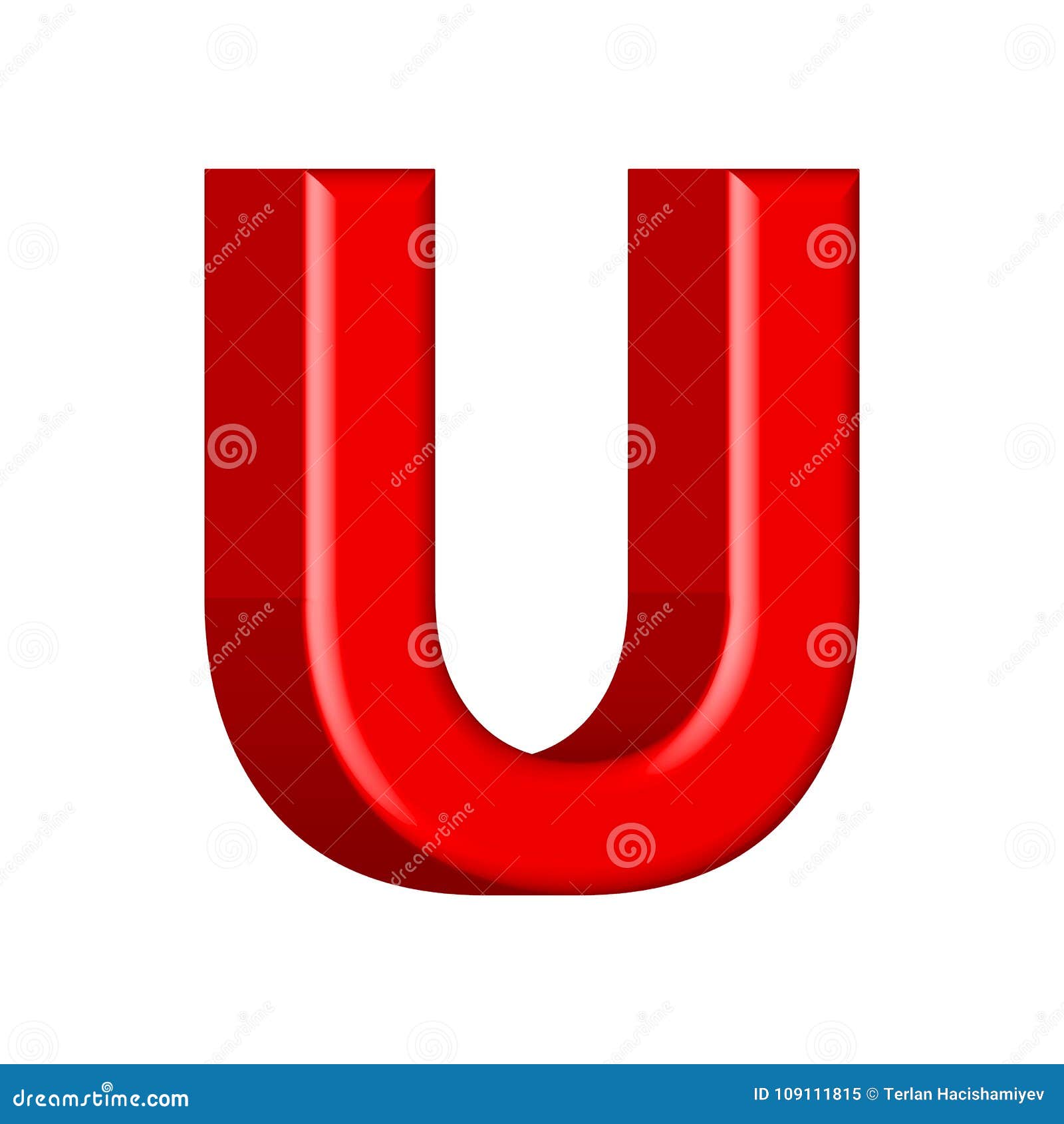 3d Plastic Red Letter U Isolated on White Background Stock Vector ...