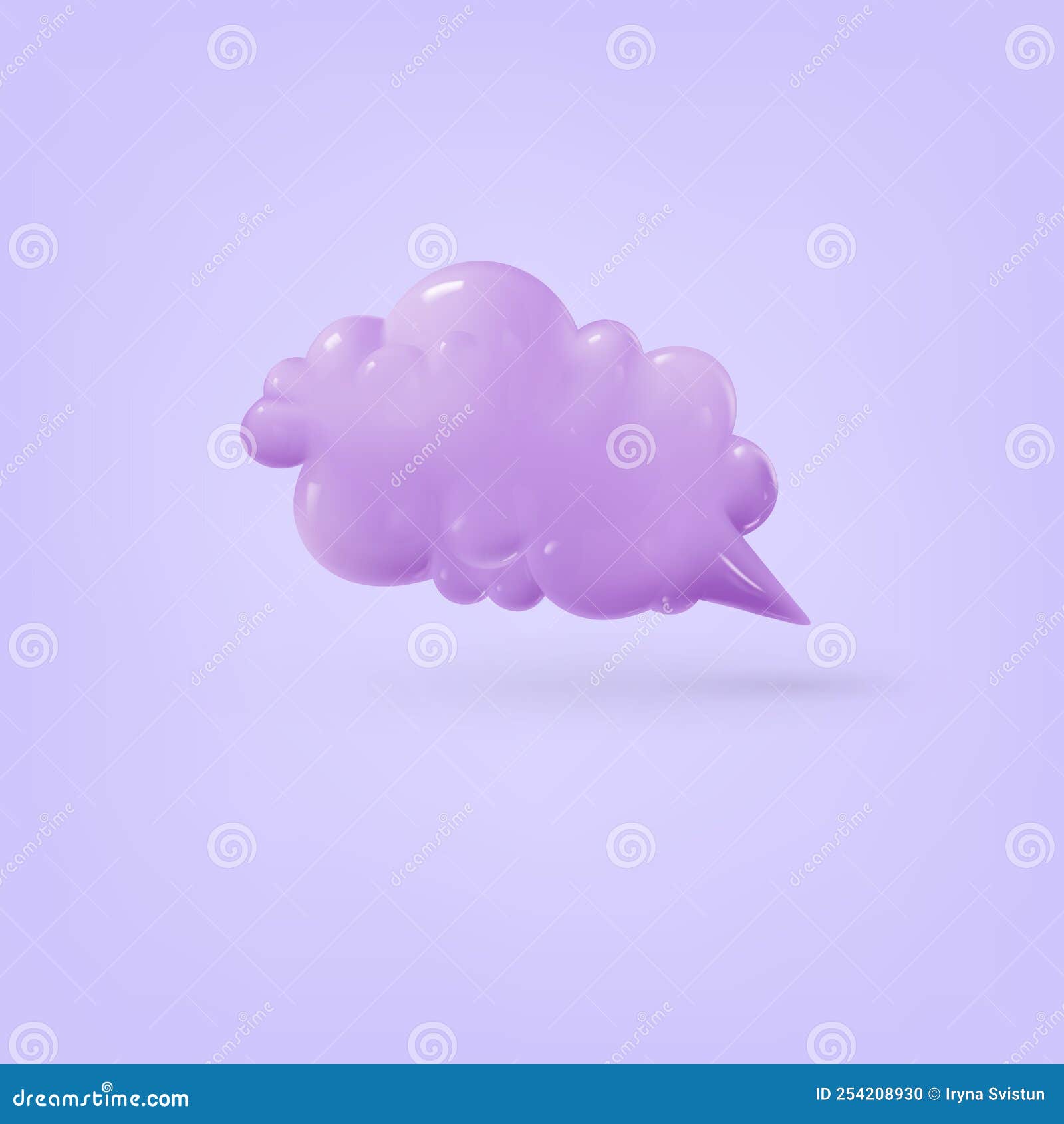 3d Plastic Speech Bubble. Realistic Cartoon Glossy Speech Bubble Icon ...