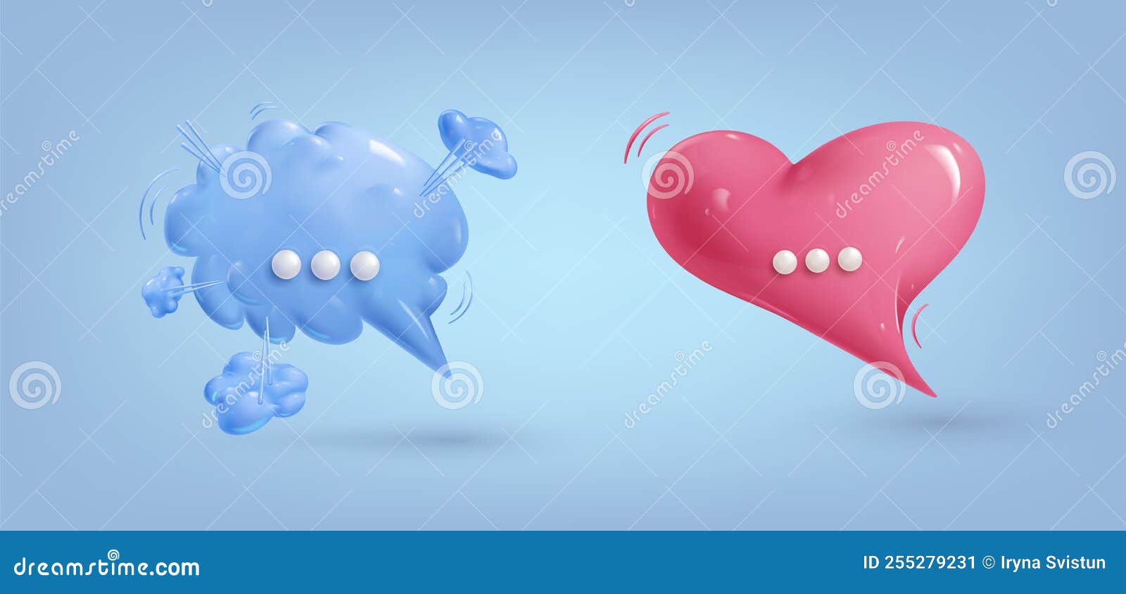 3d Plastic Speech Bubble. Realistic Set of Cartoon Comic Glossy ...