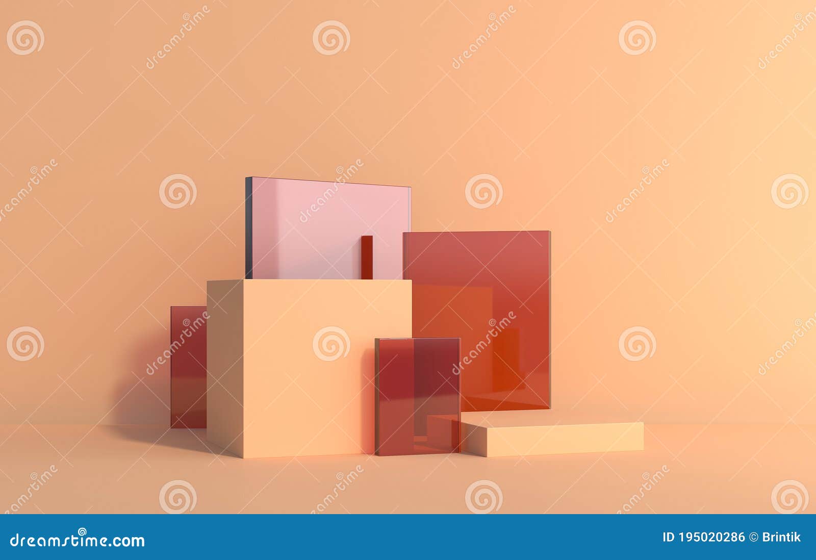 3d Platform and Cubes for Product Demonstration Stock Illustration ...