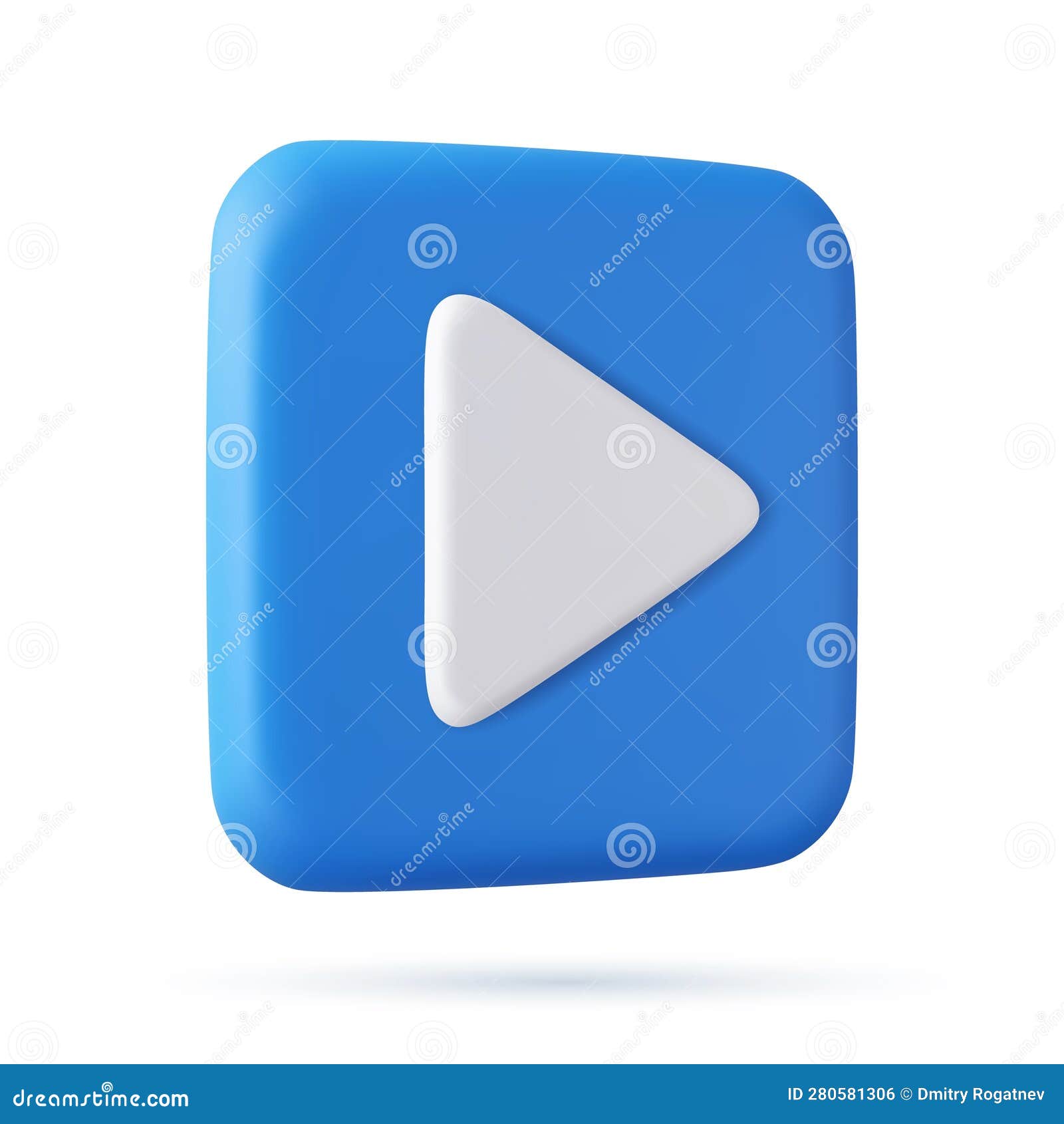 3d Play blue icon stock vector. Illustration of active - 280581306