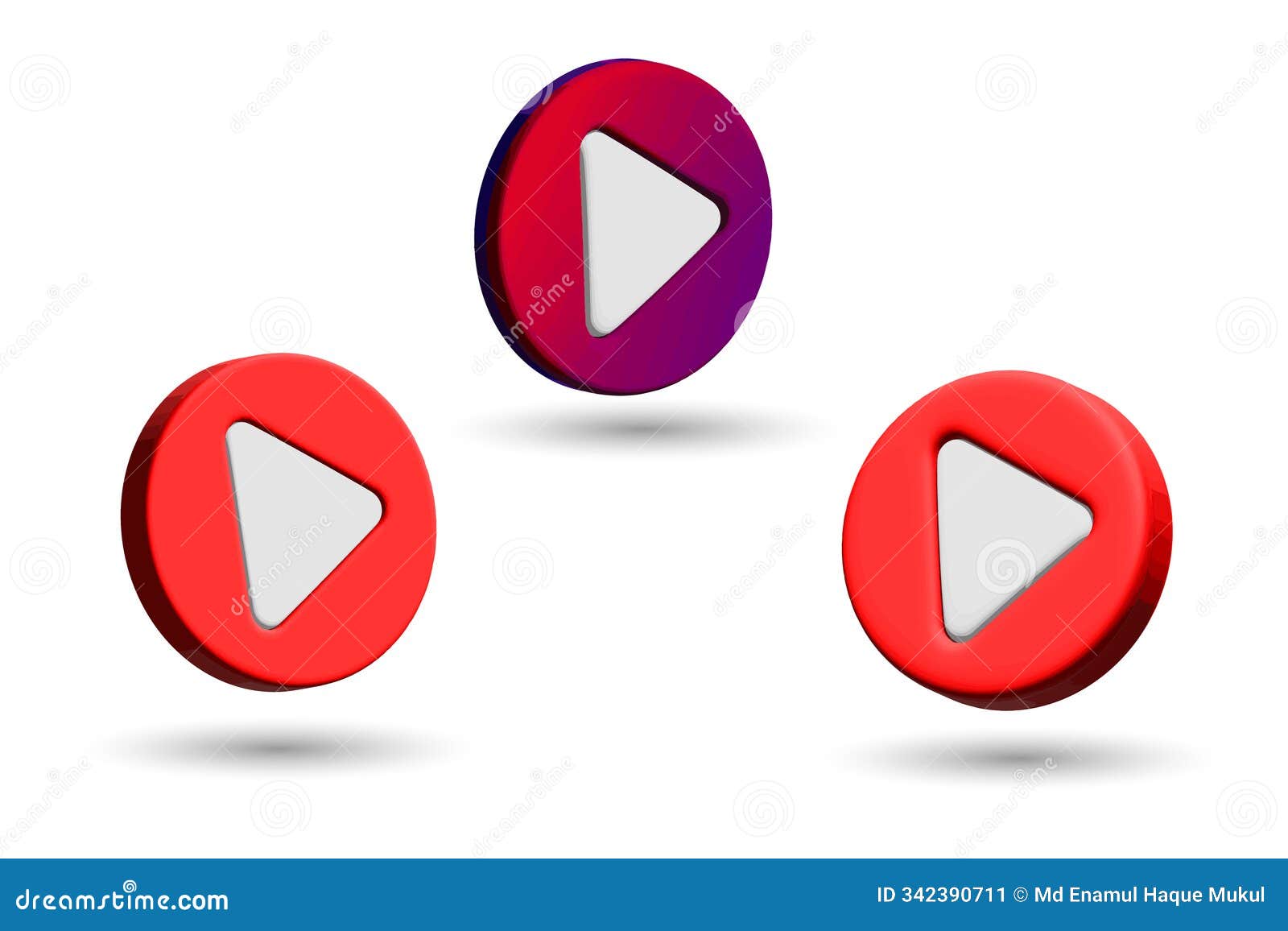 3D Play Button. Realistic 3D Play Button Vector Illustration. Stock ...