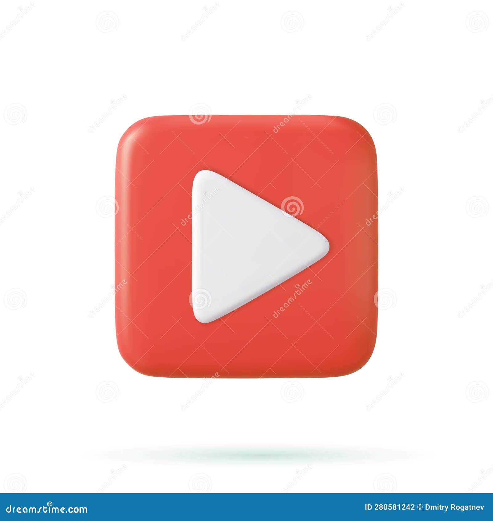 3d Play red icon stock vector. Illustration of music - 280581242