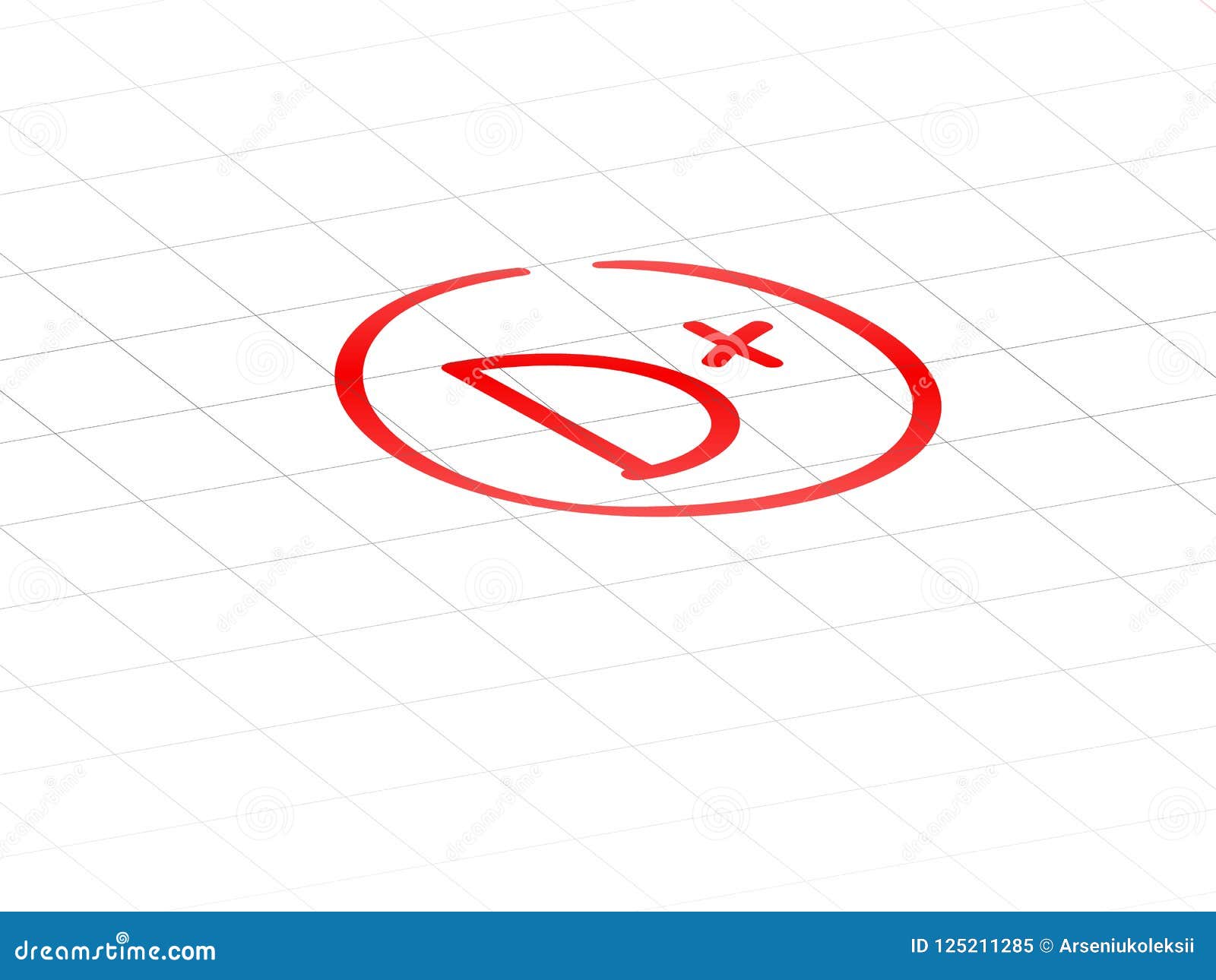 D Plus Examination Result Grade Red Latter Mark. Stock Vector ...