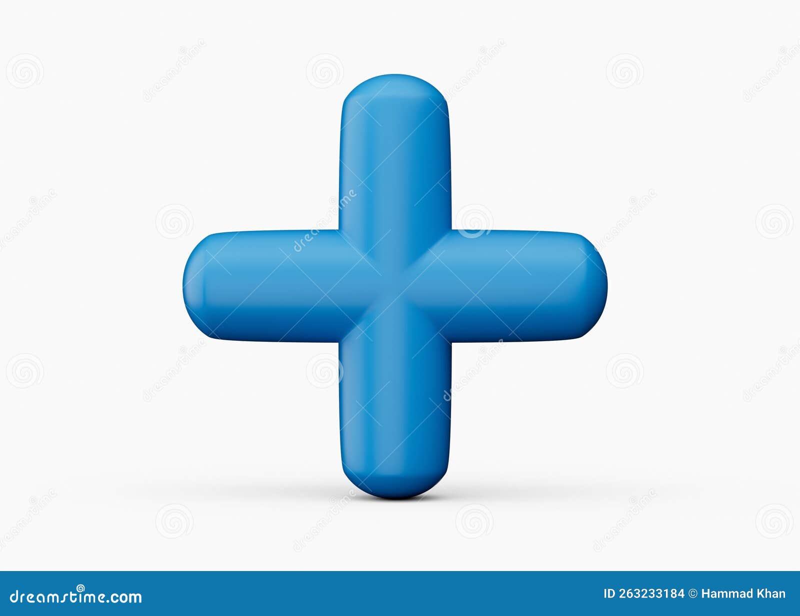 3d Plus Icon Blue Color Isolated White Background 3d Illustration Stock ...