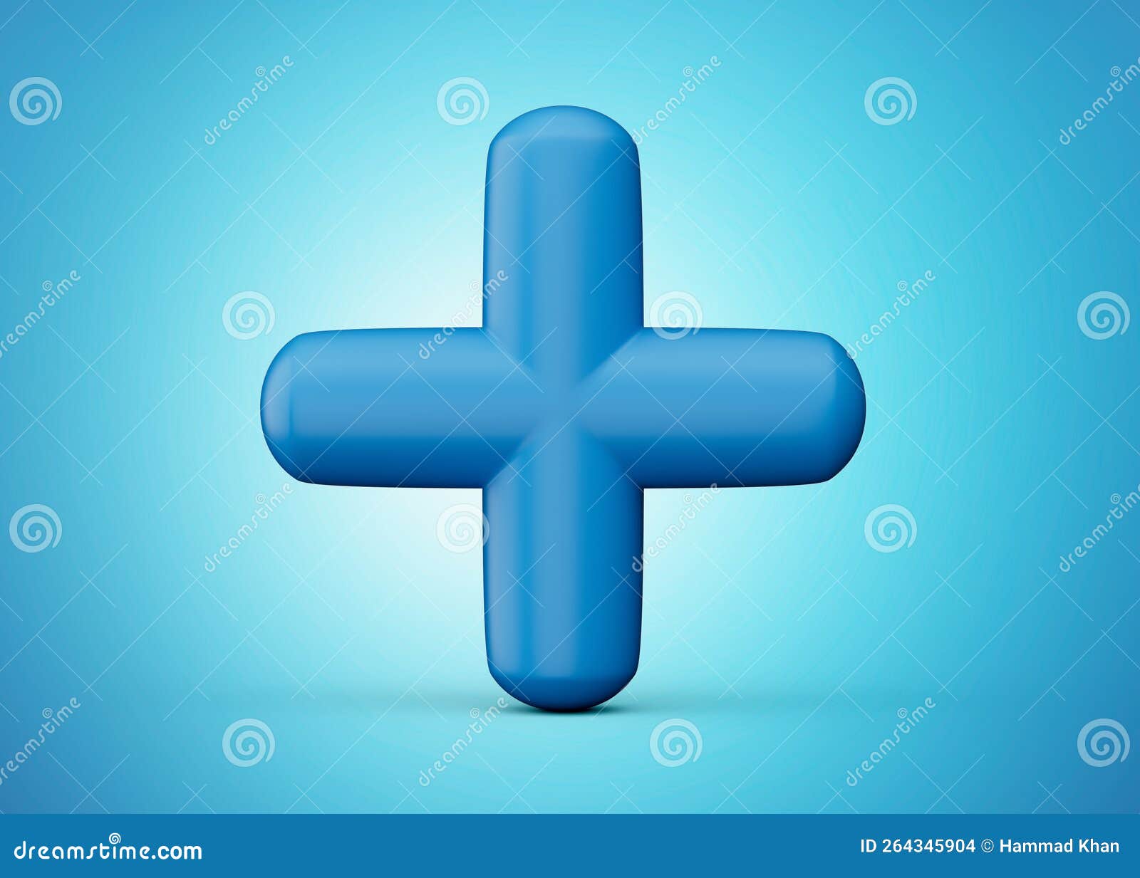 3d Plus Icon Blue Color Isolated White Background 3d Illustration Stock ...