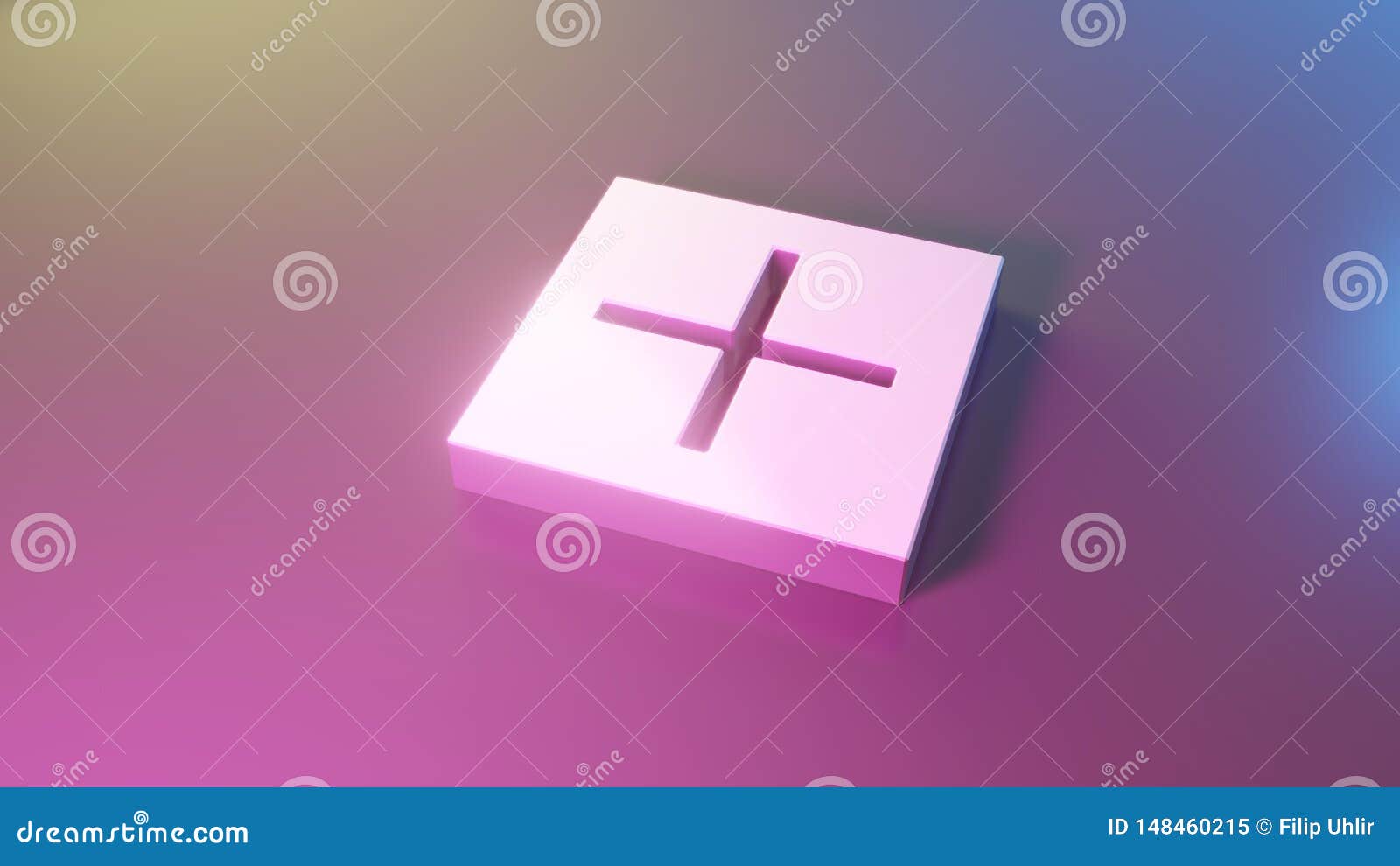 3d plus symbol icon render stock illustration. Illustration of ...