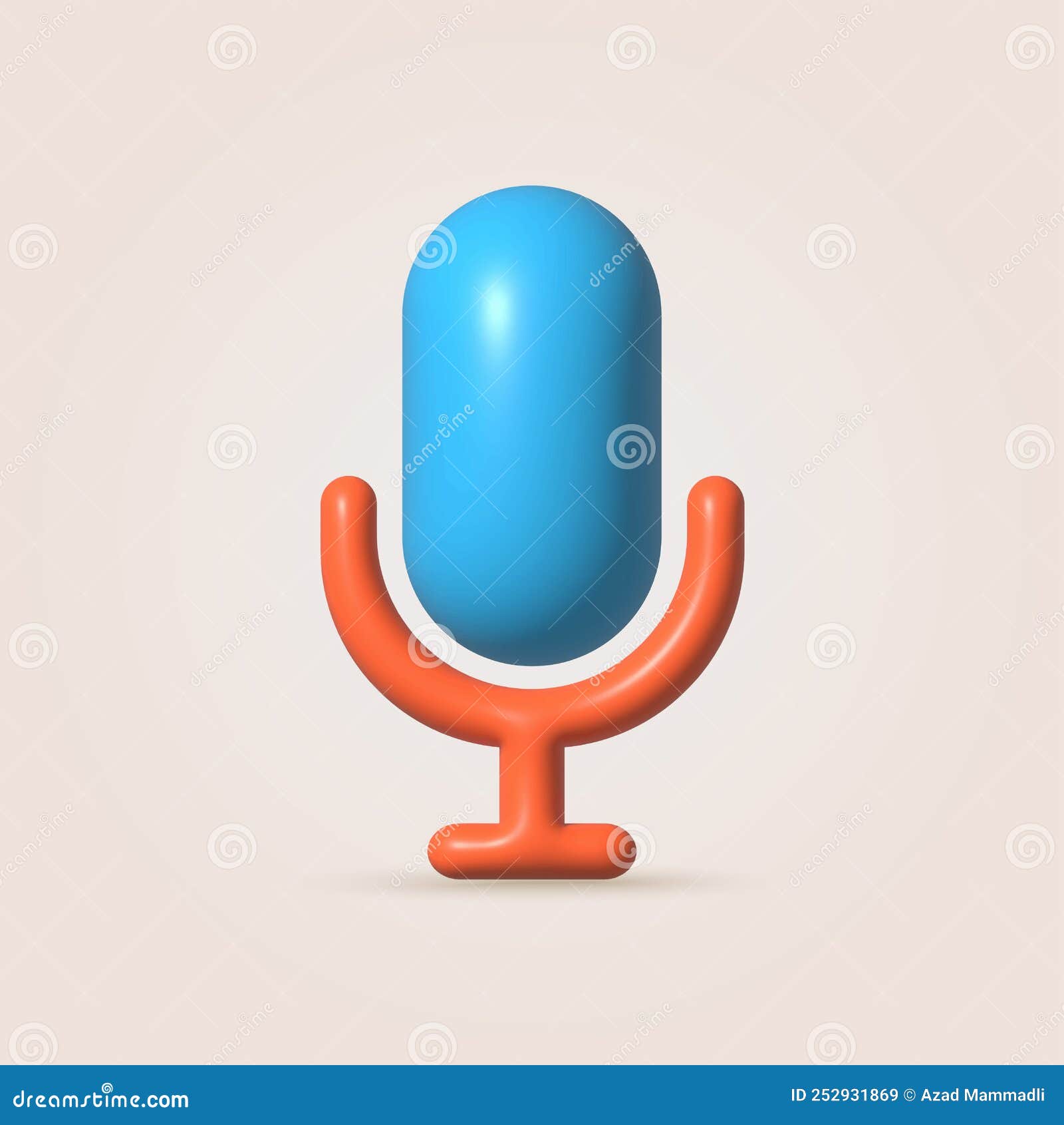3d Podcast Microphone on Stand, Audio Equipment. Vector Stock Vector ...