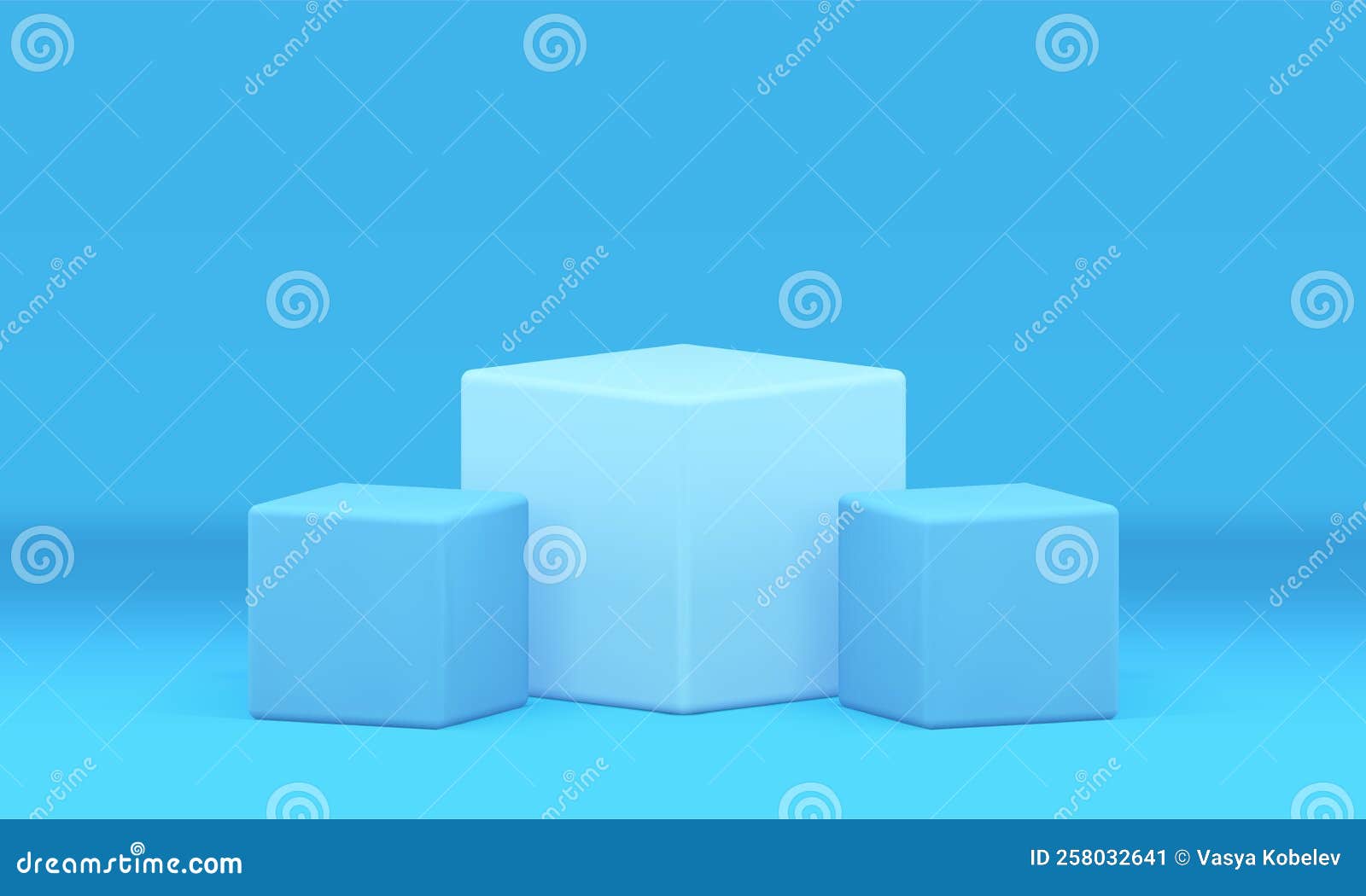 3d Podium Blue Level Cube Geometric Stage for Product Presentation ...