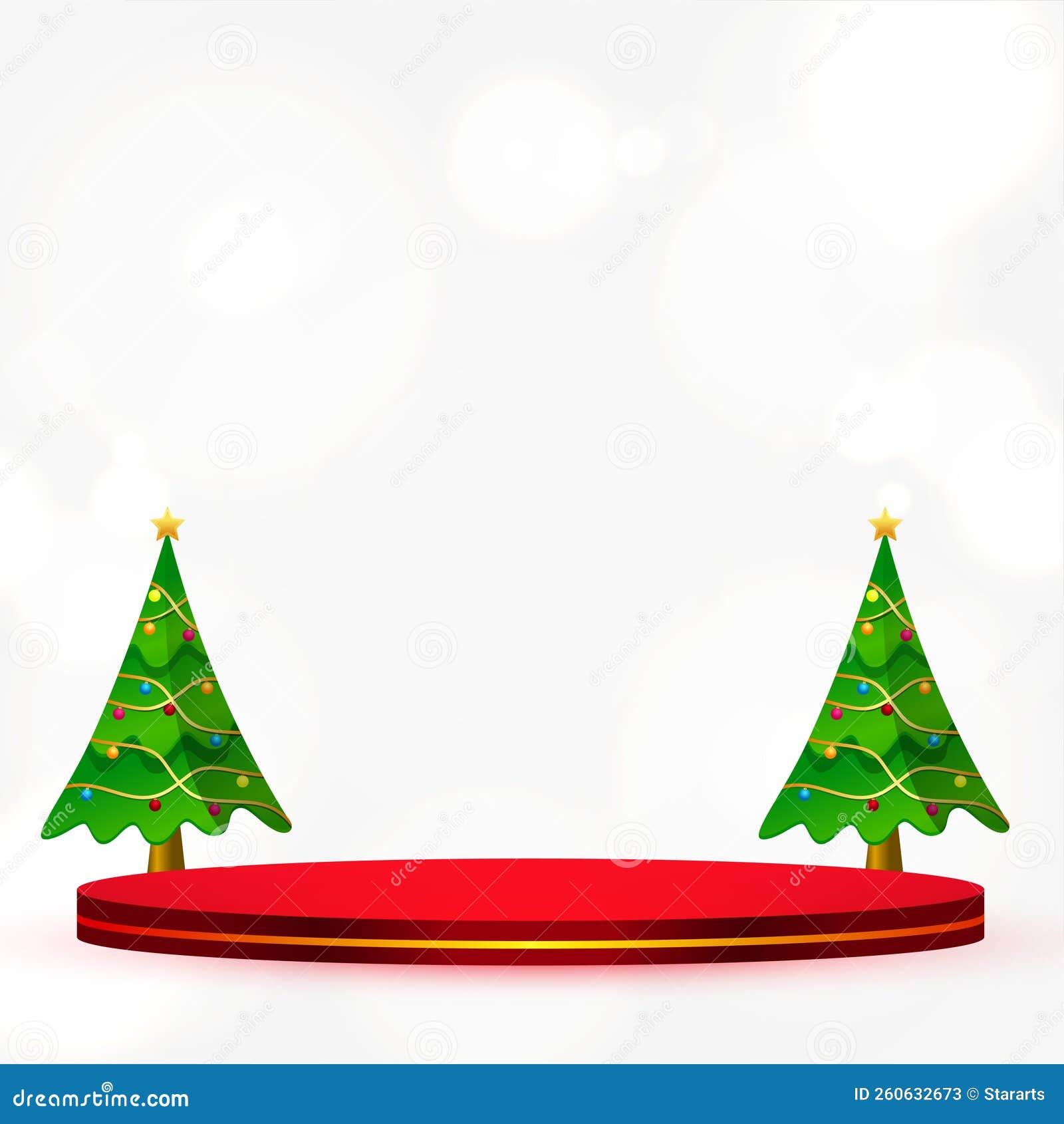 3d Podium Design with Isolated Xmas Tree for Merry Christmas Vector ...