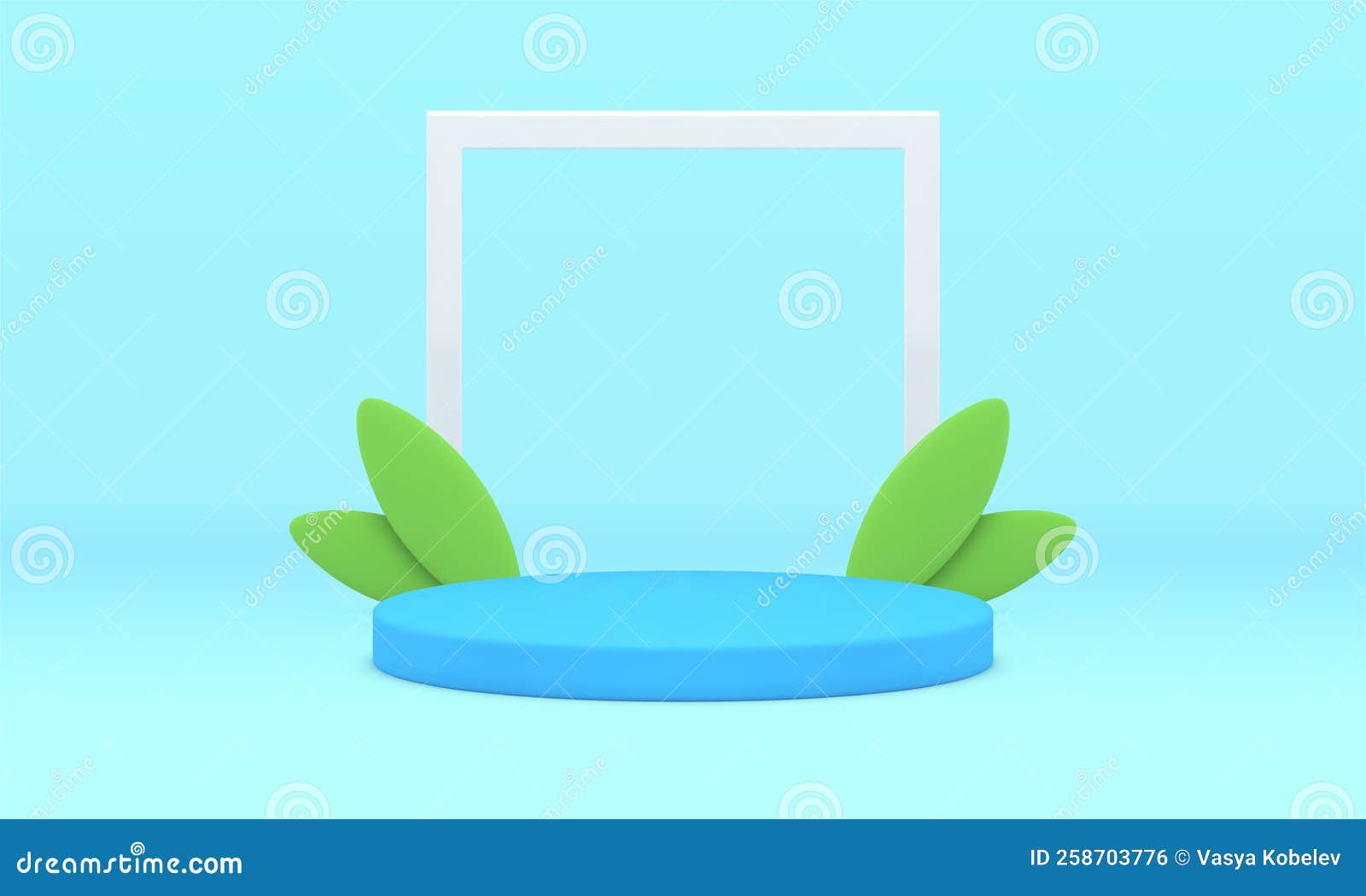 3d Podium Frame Advertising Space Spring Design Minimalist Empty ...