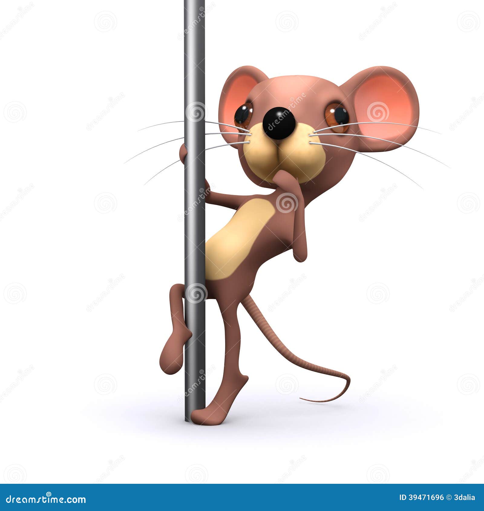 3d Pole Dancing Mouse Stock Illustration - Image: 39471696
