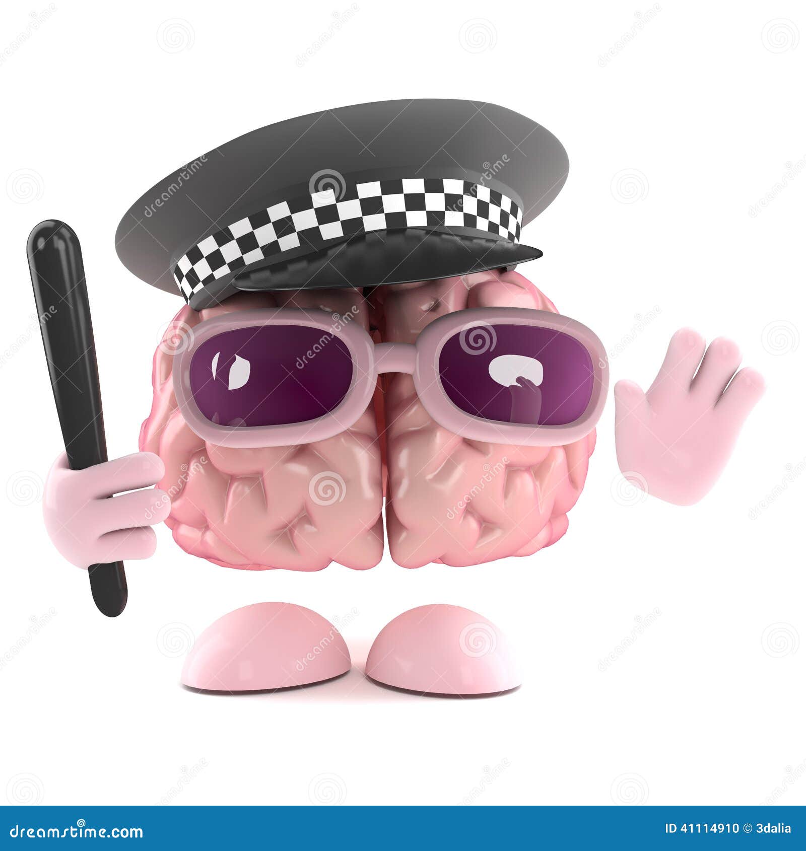 3d Police officer brain stock illustration. Illustration of clever ...