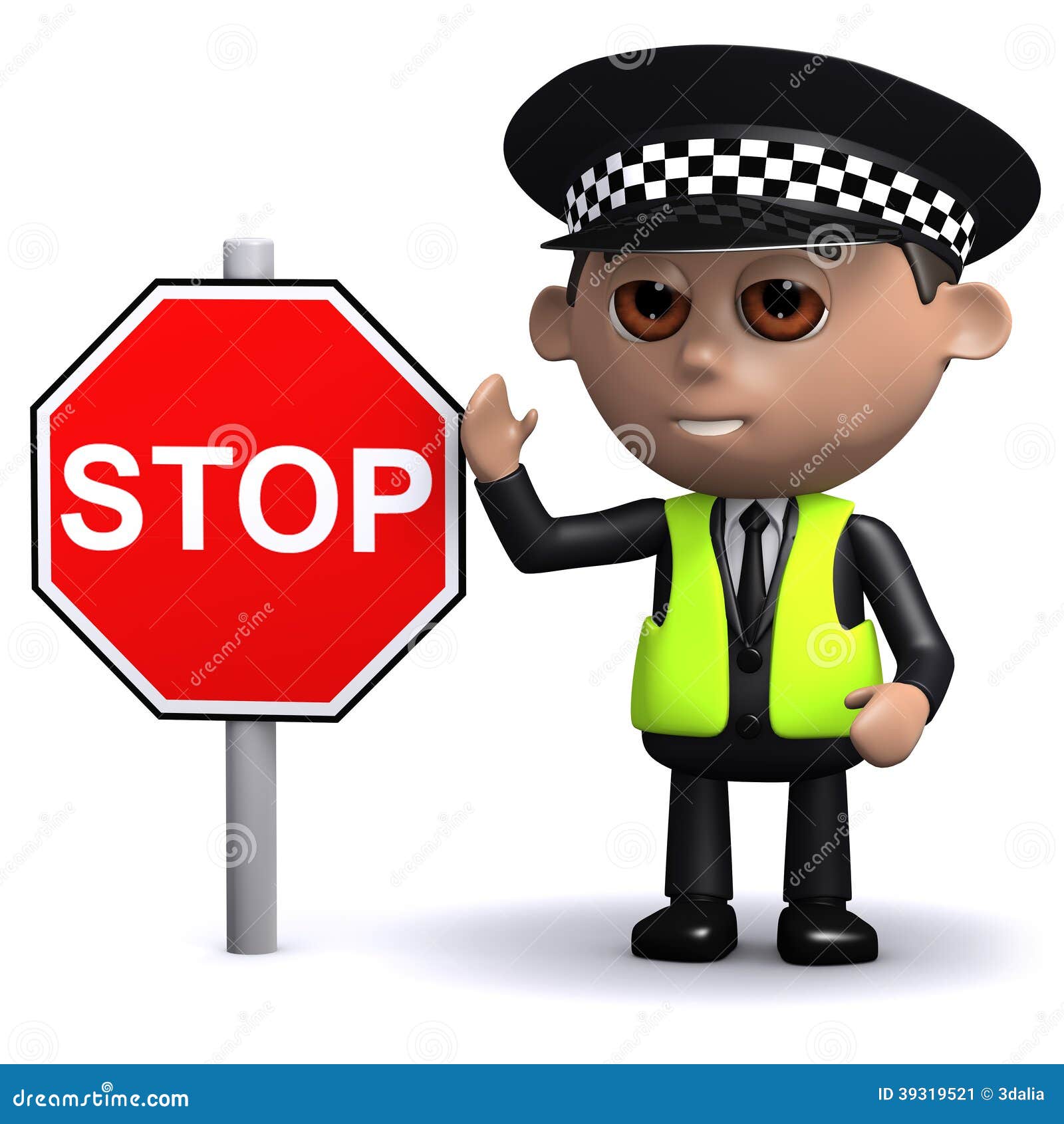 3d Police stop stock illustration. Illustration of order - 39319521