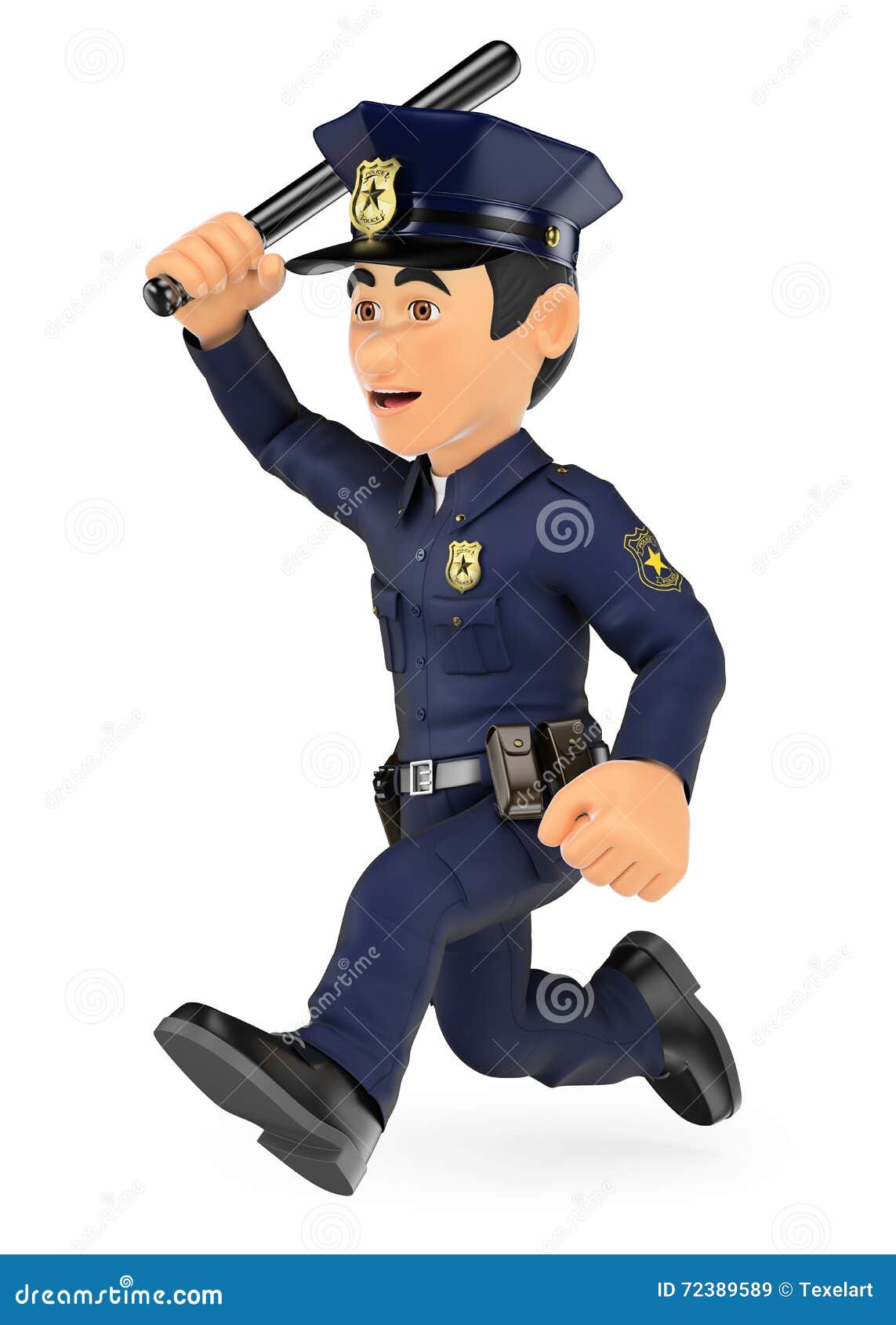 Cartoon Policeman Running