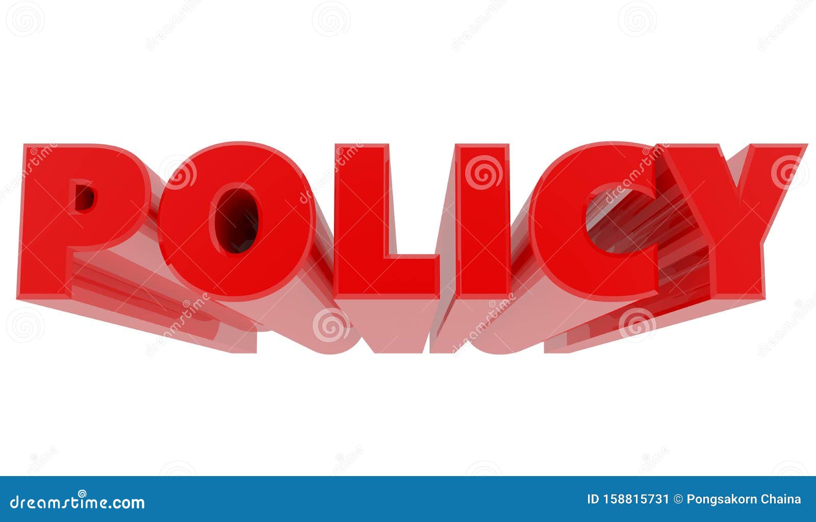 3D POLICY Word Isolated on White Background Stock Illustration ...