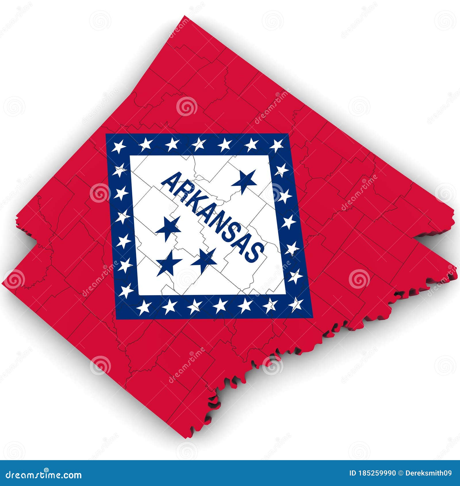 Arkansas Map. Political Map Of Arkansas In Outline Cartoon Vector ...