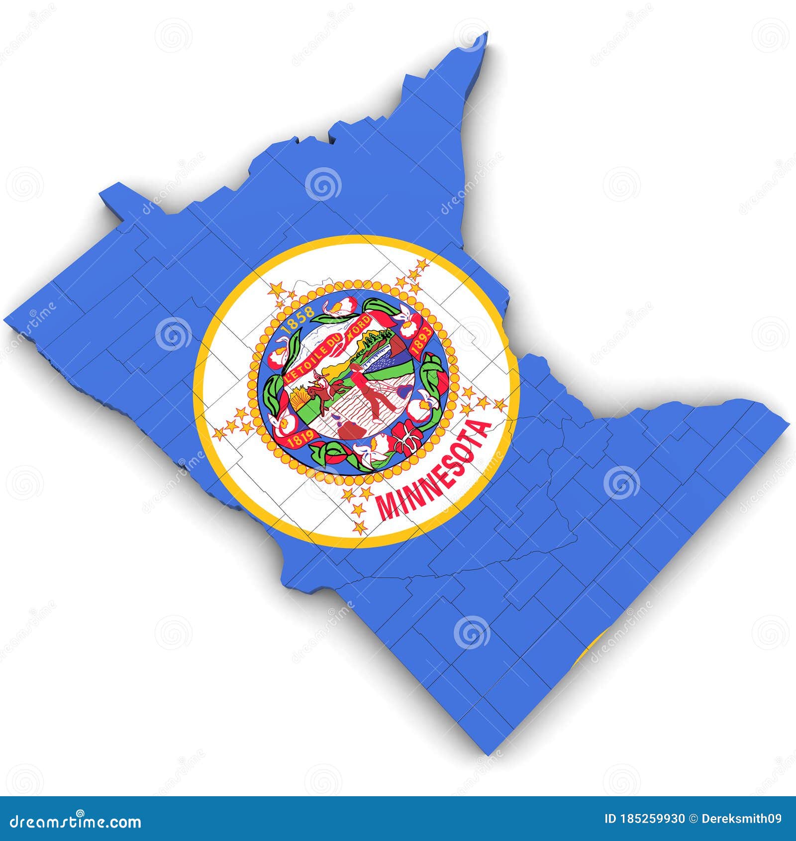 Minnesota Map. Political Map Of Minnesota With Boundaries In White ...