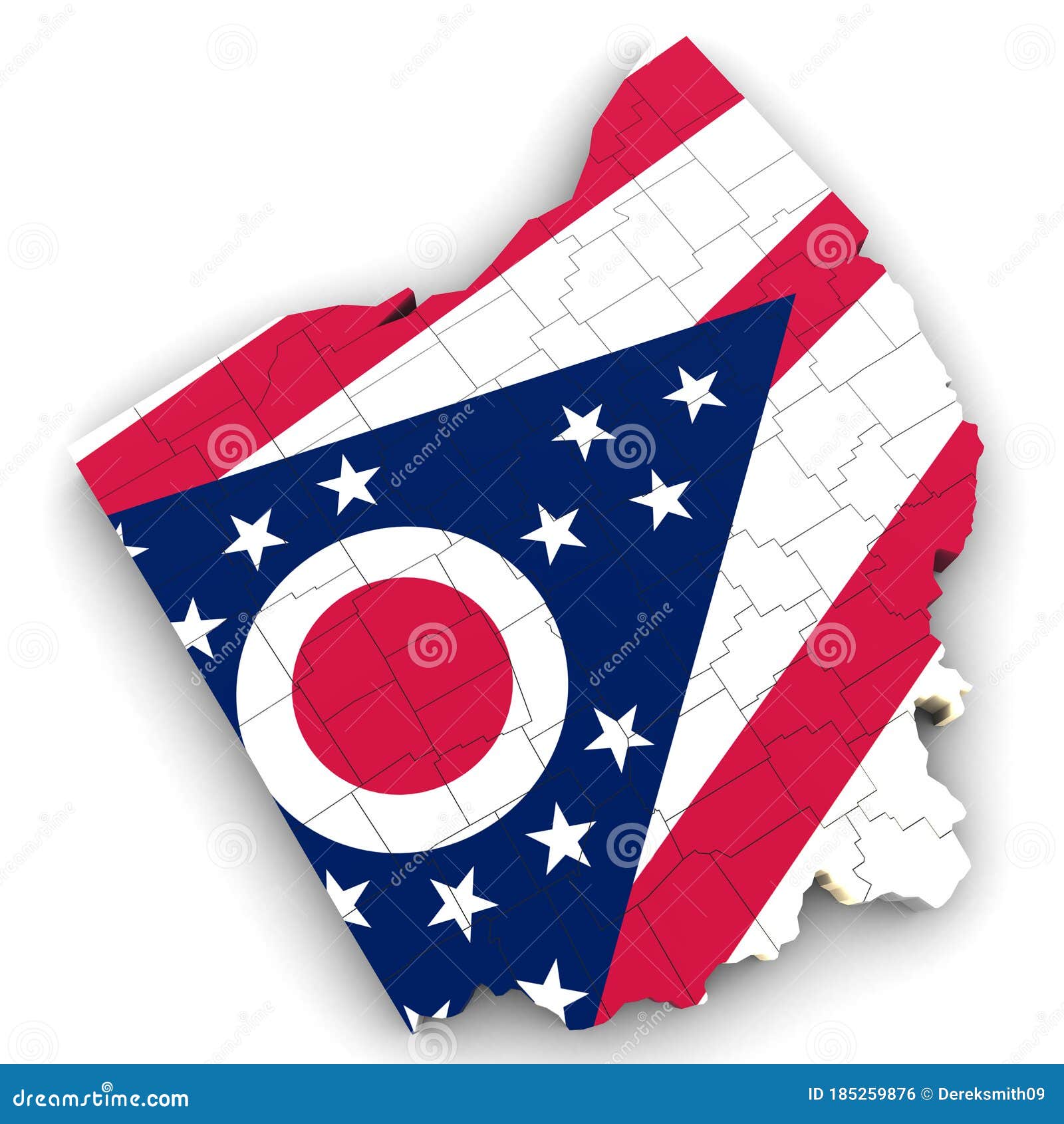 Ohio Map. Political Map Of Ohio Cartoon Vector | CartoonDealer.com ...