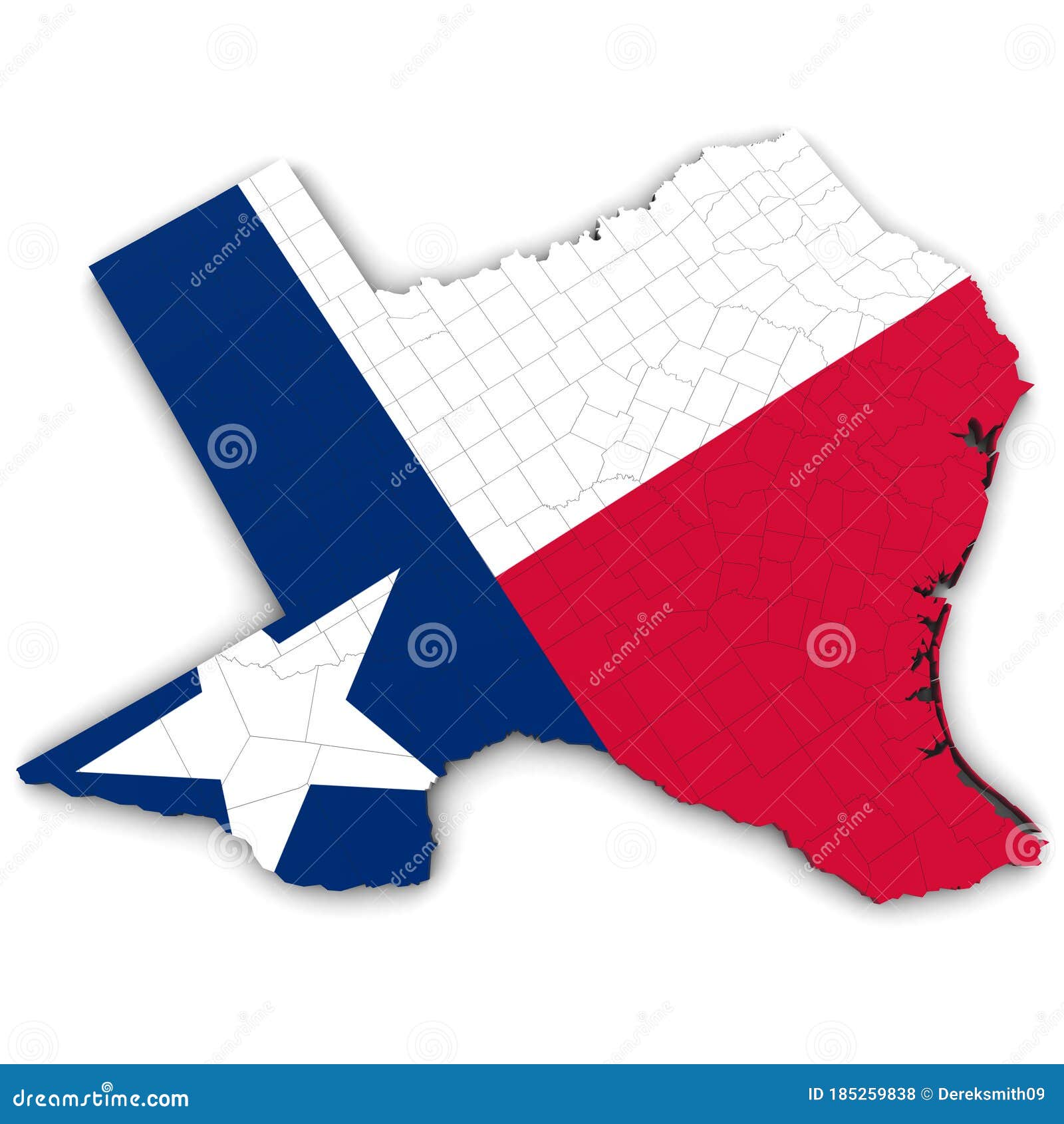Texas Map. Political Map Of Texas With Boundaries In Outline Cartoon ...