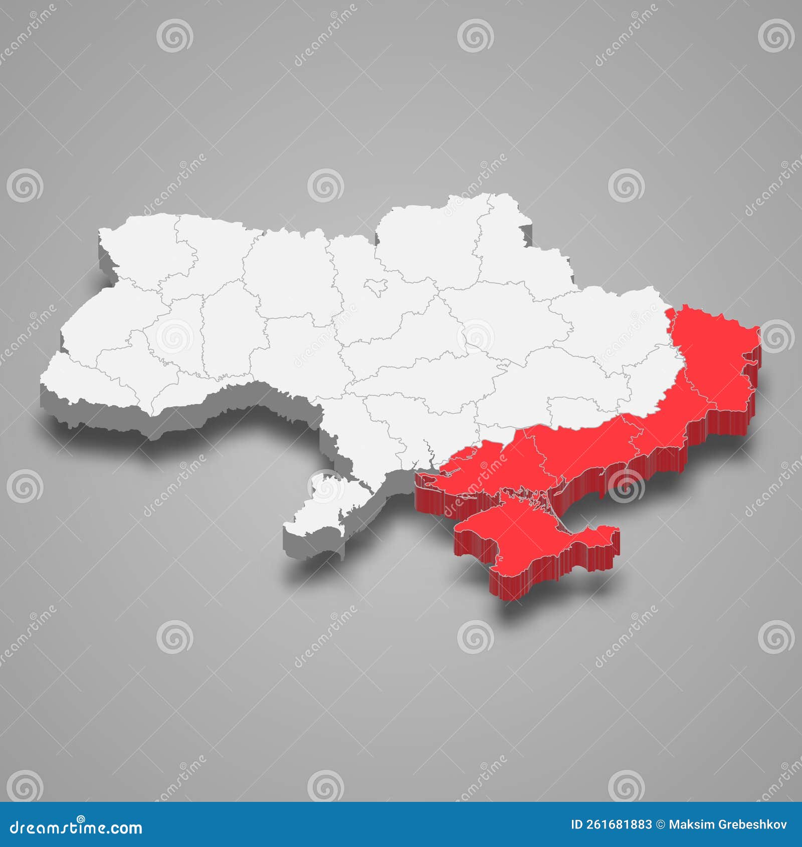 3d Political Map of Ukraine with Borders Stock Vector - Illustration of ...