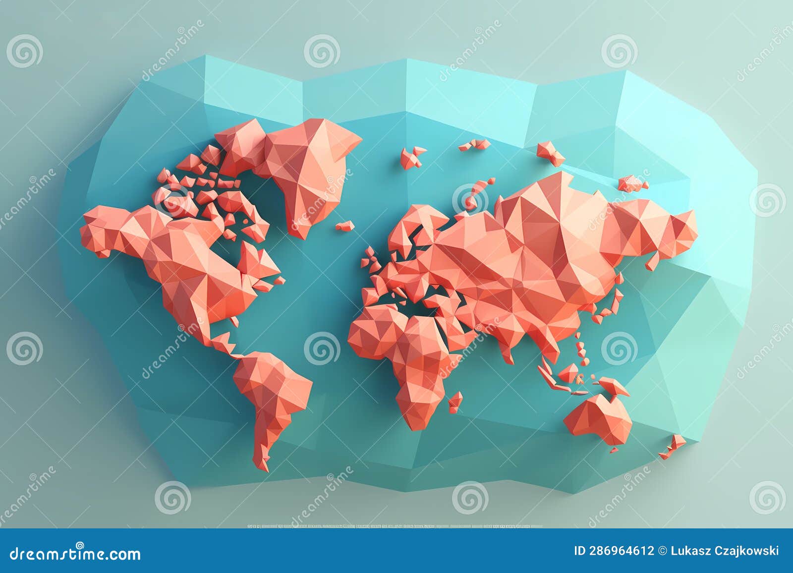 3d Polygon Earth Map Digital Connections Background Generative Ai Stock ...