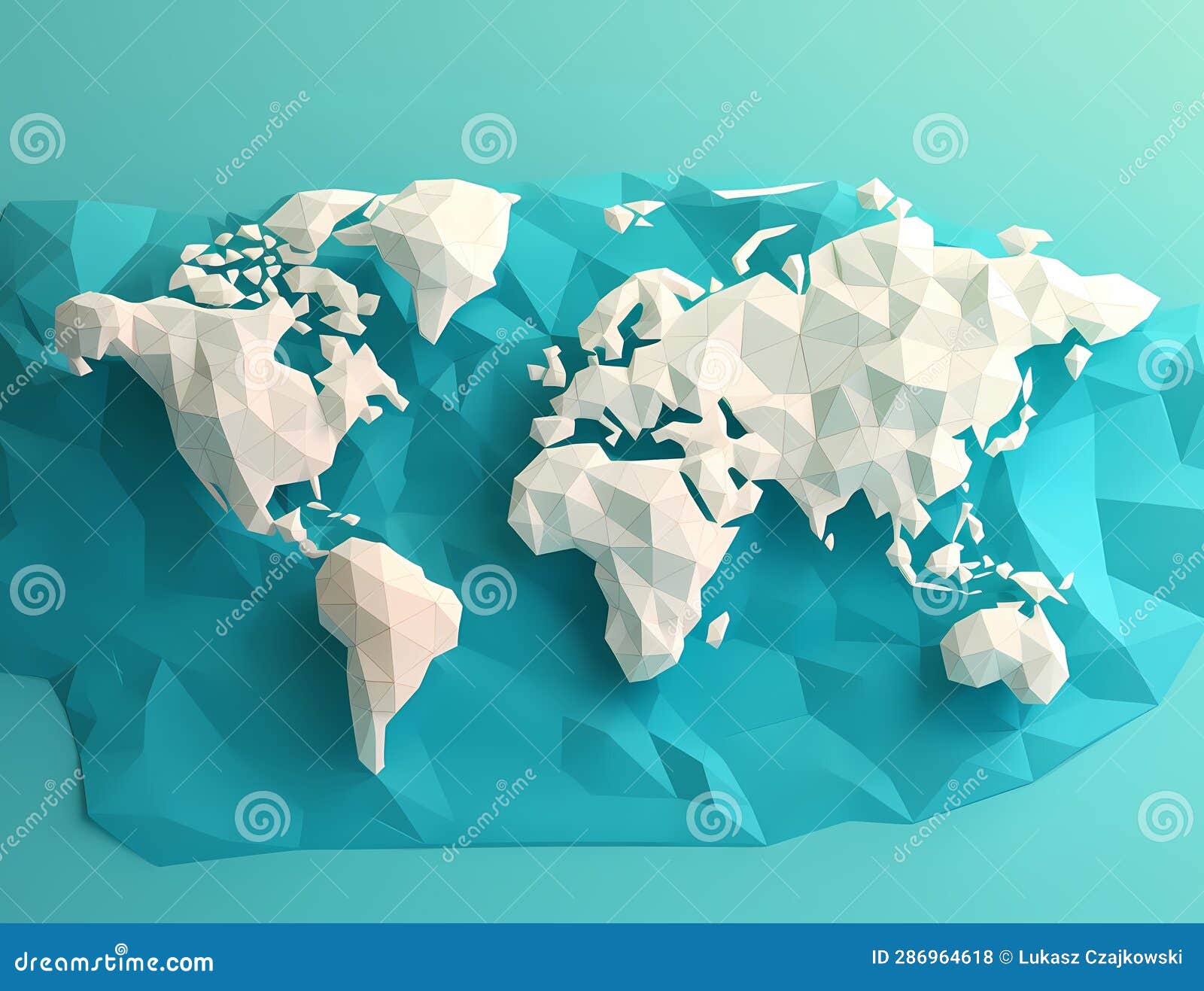 3d Polygon Earth Map Digital Connections Background Generative Ai Stock ...