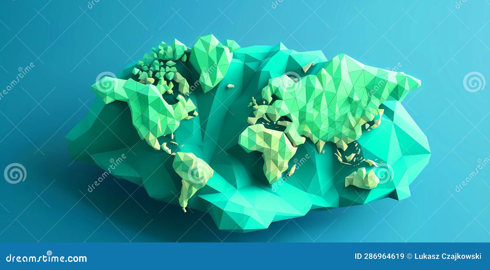 3d Polygon Earth Map Digital Connections Background Generative Ai Stock ...