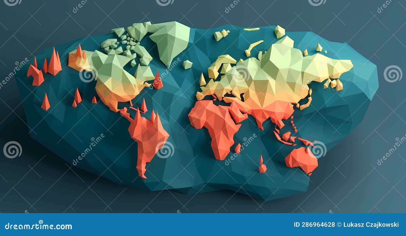 3d Polygon Earth Map Digital Connections Background Generative Ai Stock ...