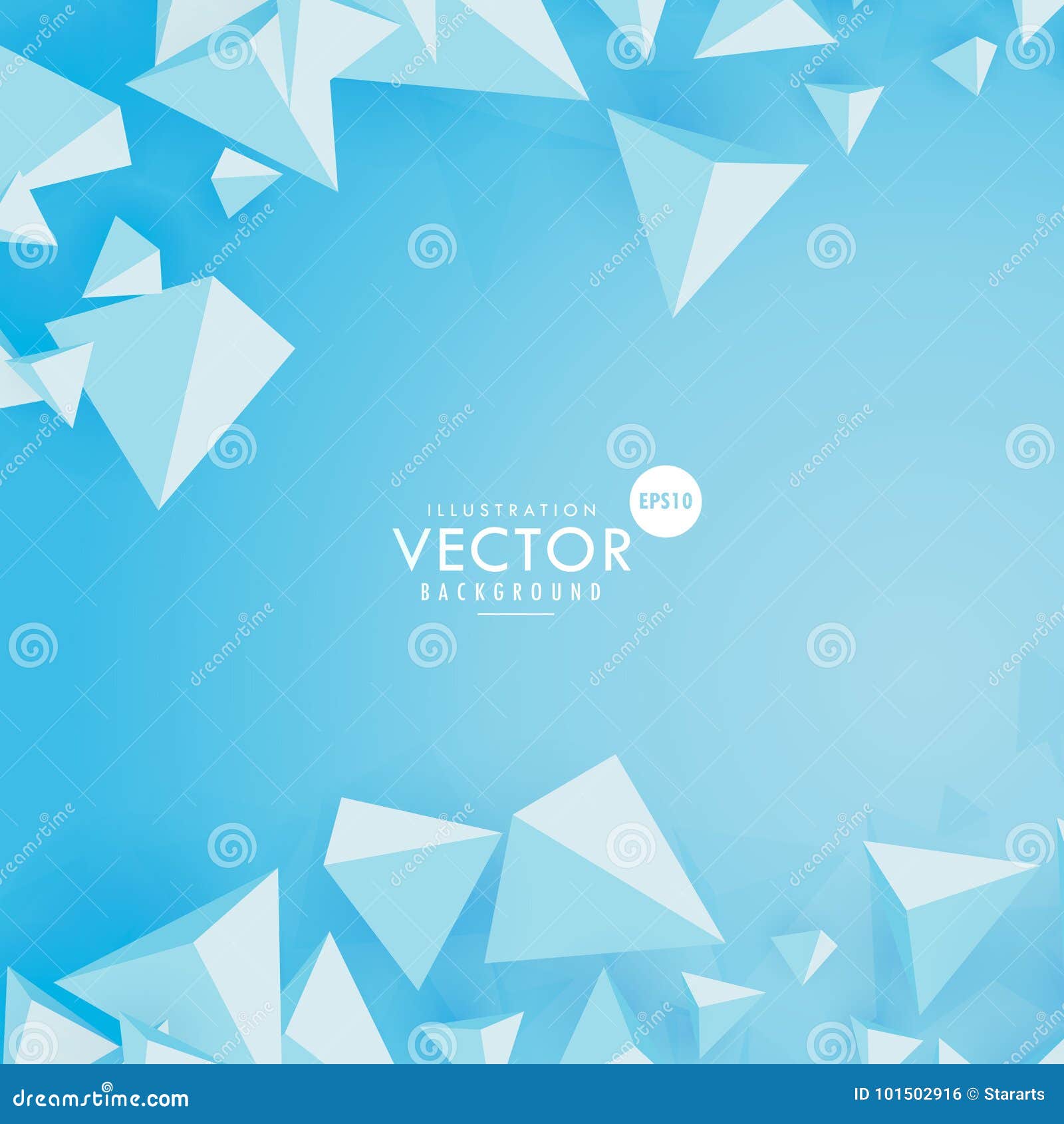 3d Polygon Triangle on Blue Background Stock Vector - Illustration of ...
